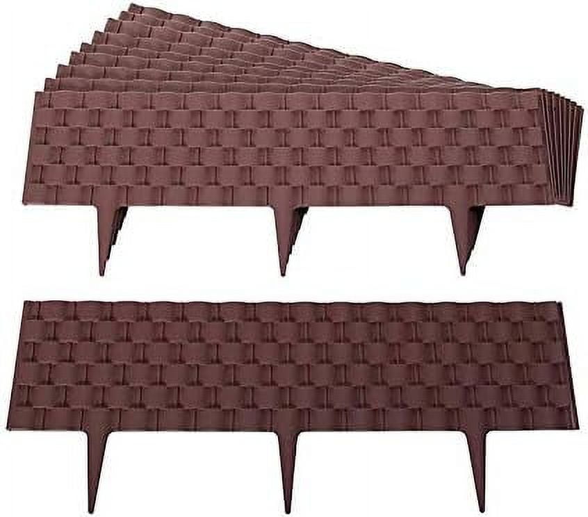 decorative 4 piece woven rattan effect garden edging fence - Walmart.com