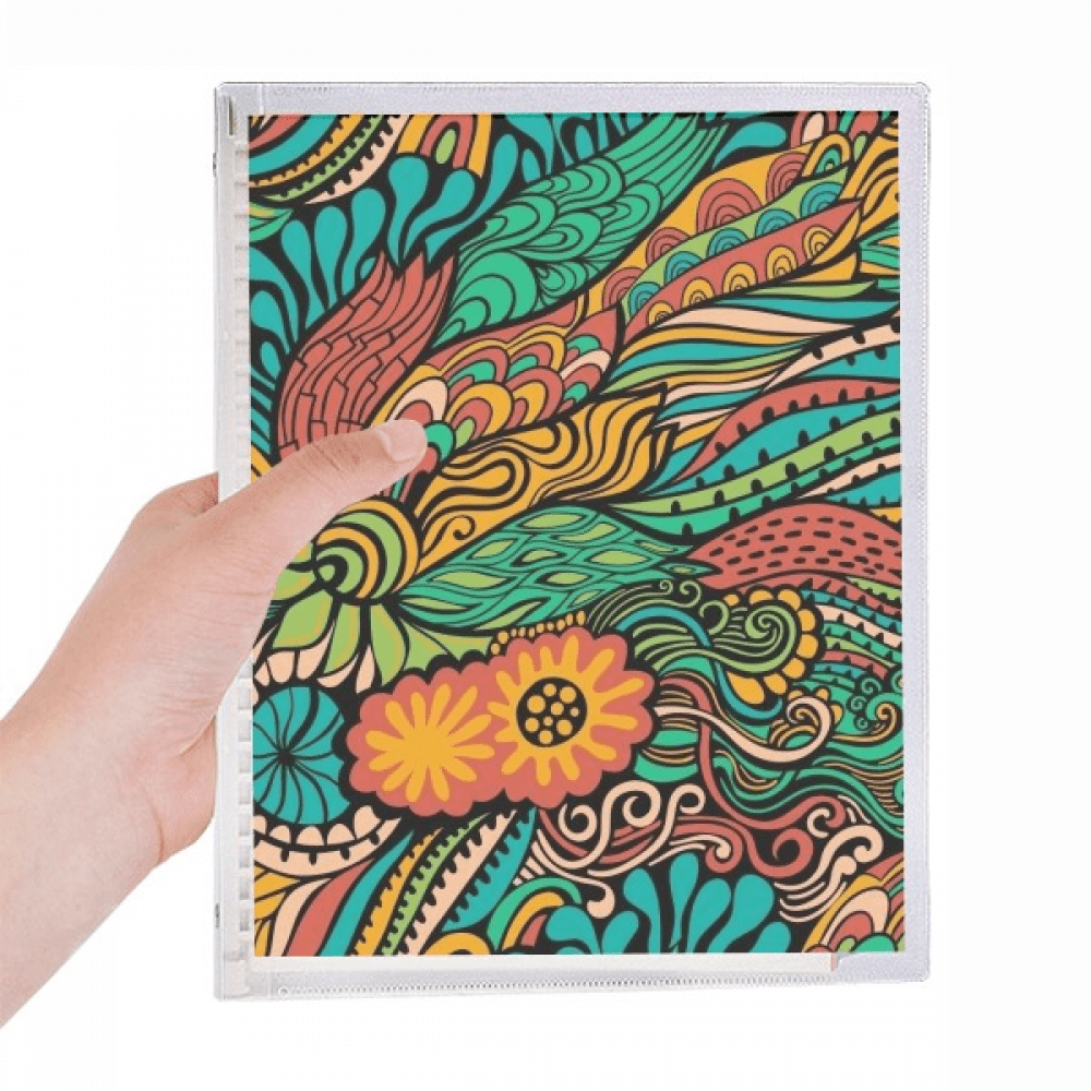 decorative pattern colourful flowers notebook loose diary refillable ...