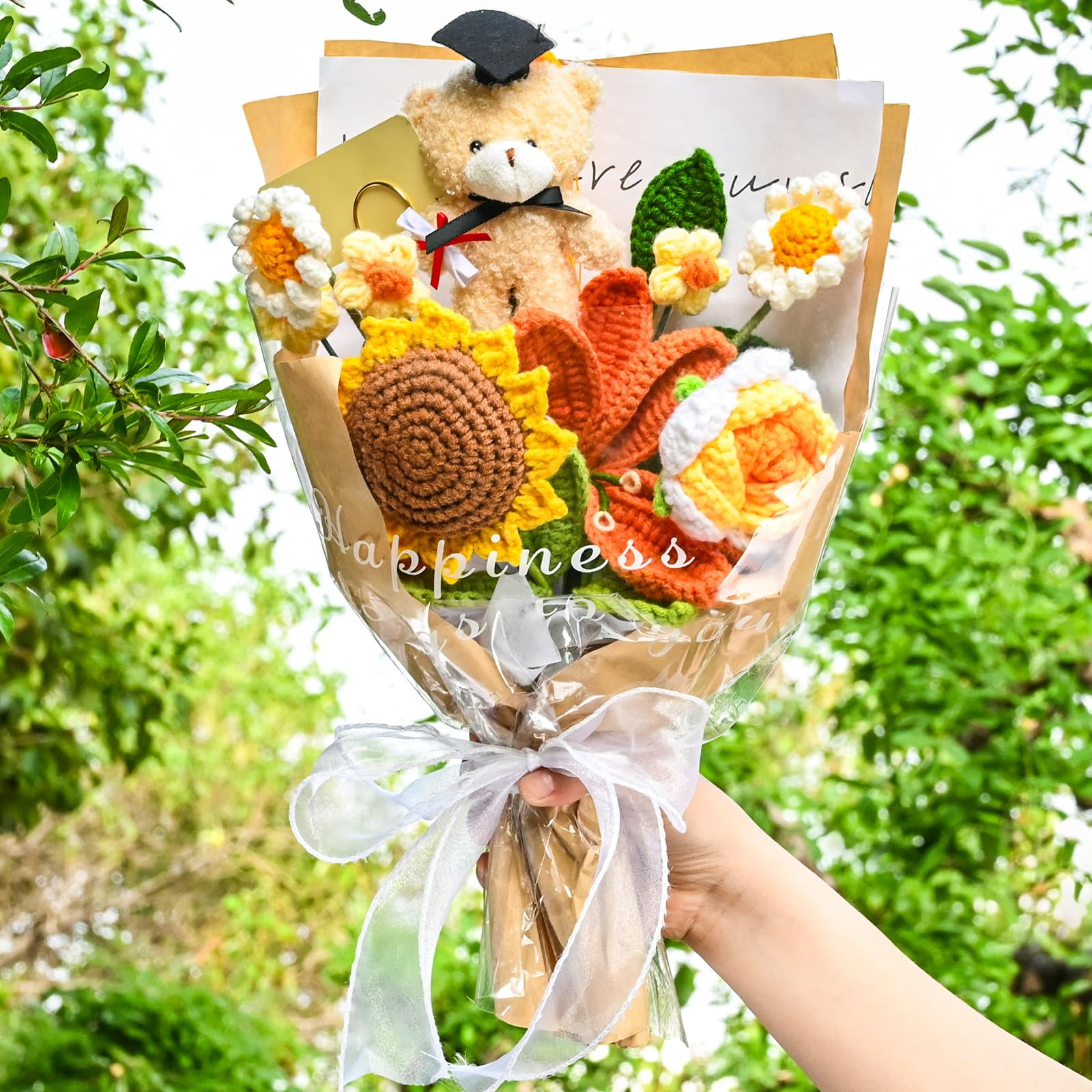 dededa Crochet Flower Bouquet, 2025 Graduation Gifts, Completed ...
