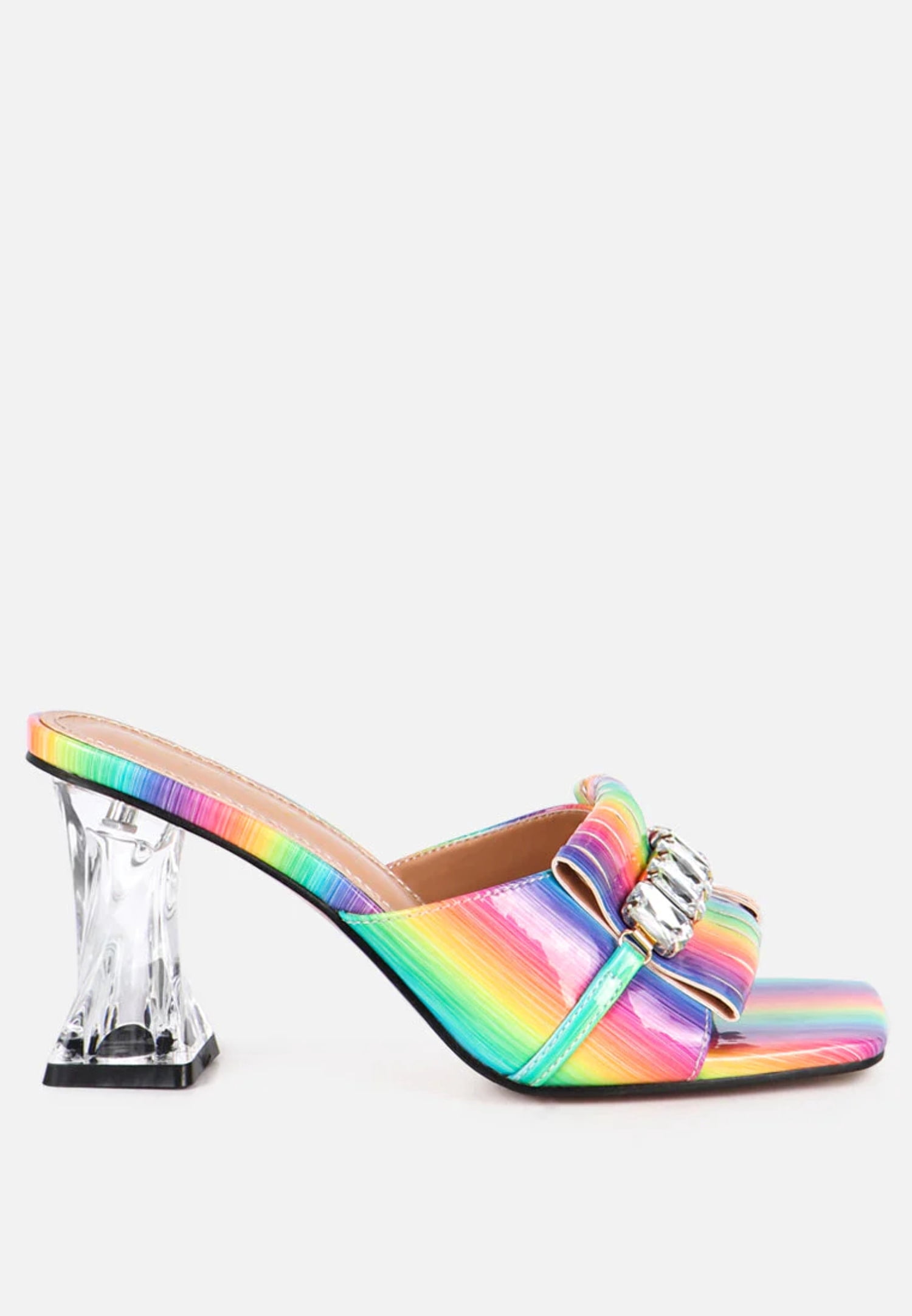 deeba diamante embellishment clear spool heel sandals - Walmart.com