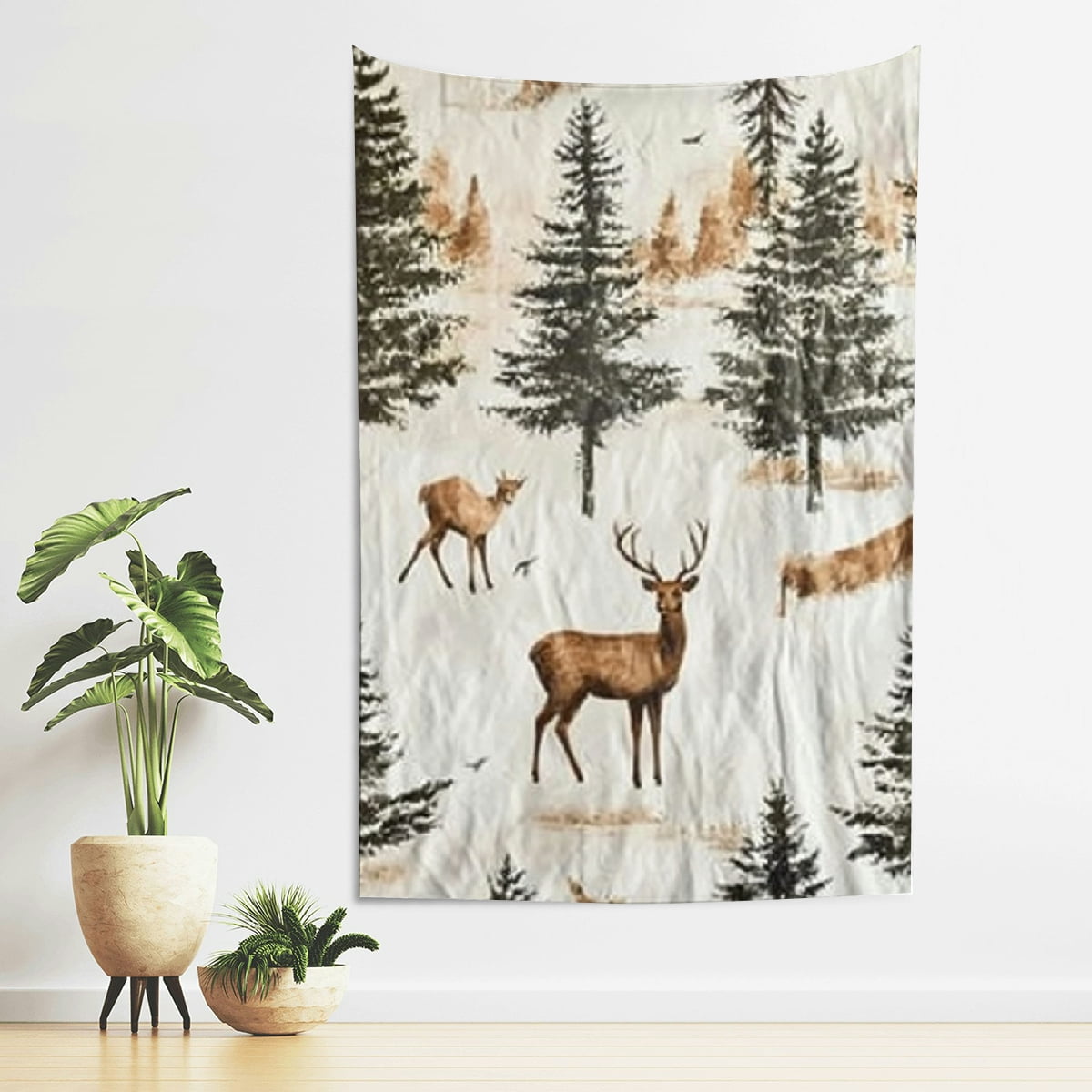 deer pine-trees cave-painting for Bedroom Living Room Dorm, 100% ...