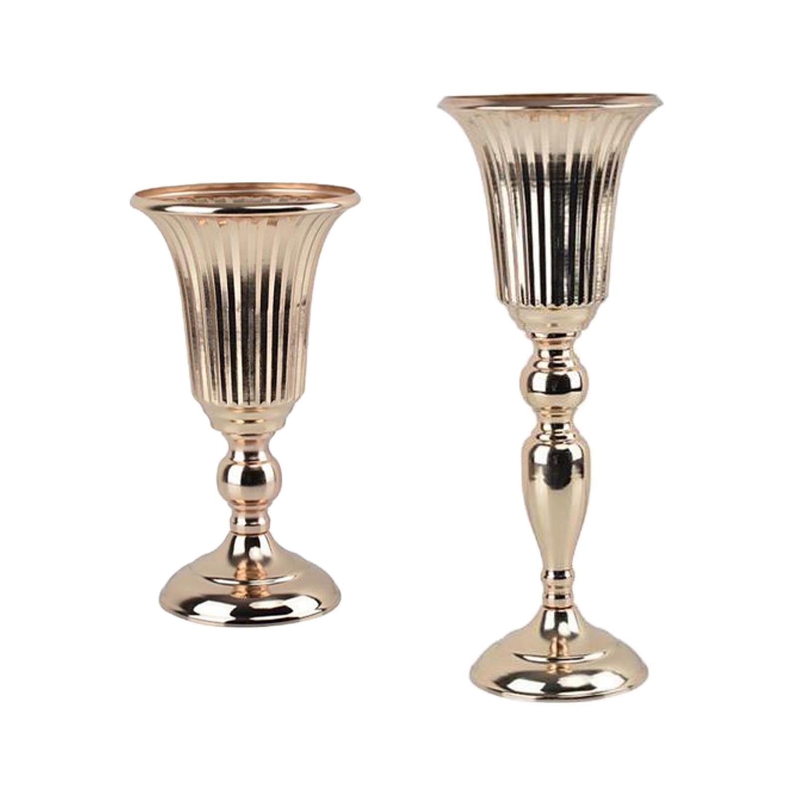 deevoka 2 Piece Iron Flower Vase Stem Bunch Gold Bouquet Floral ...
