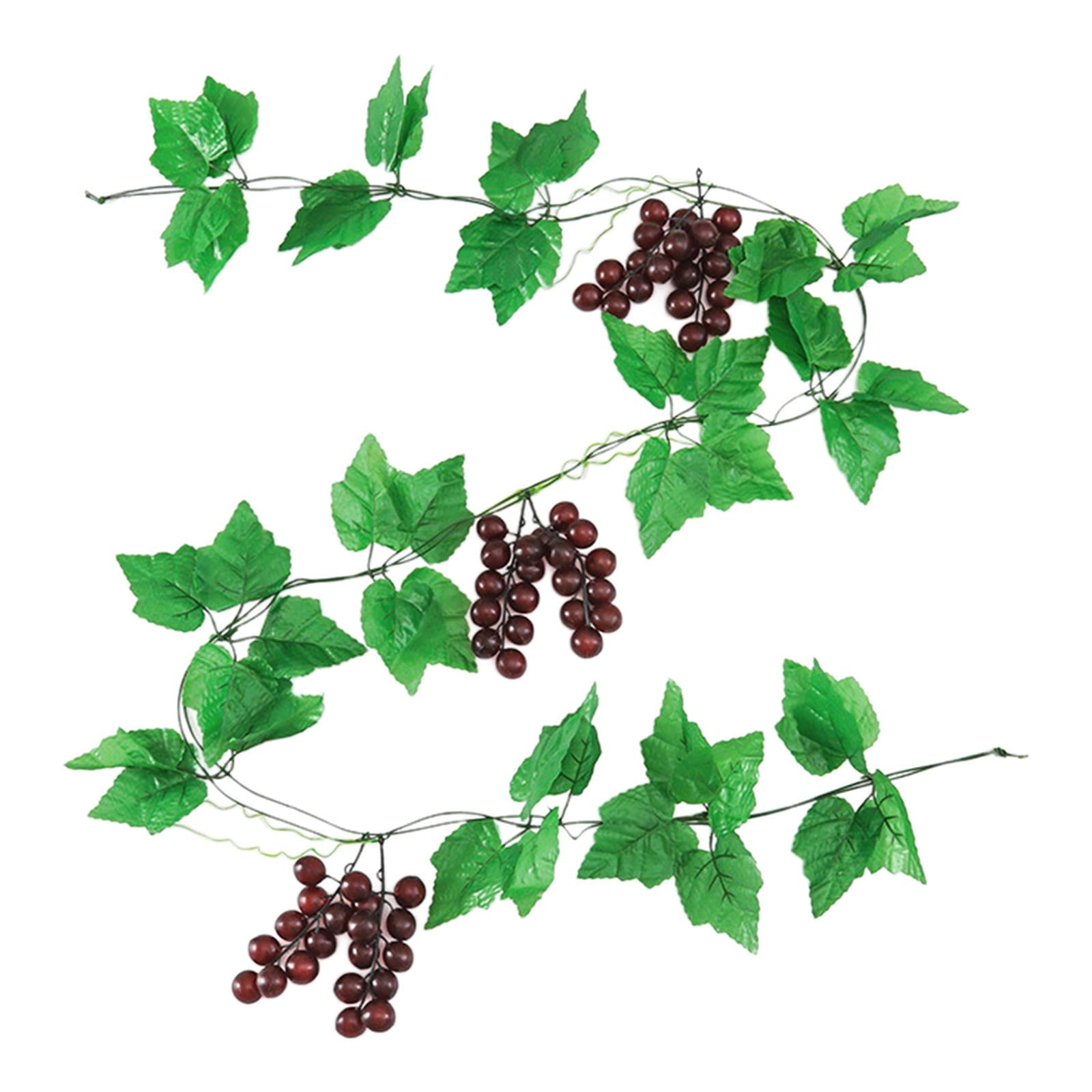 deevoka 230cm Artificial Grape Vine Wall Rattan Kit Decoration for ...