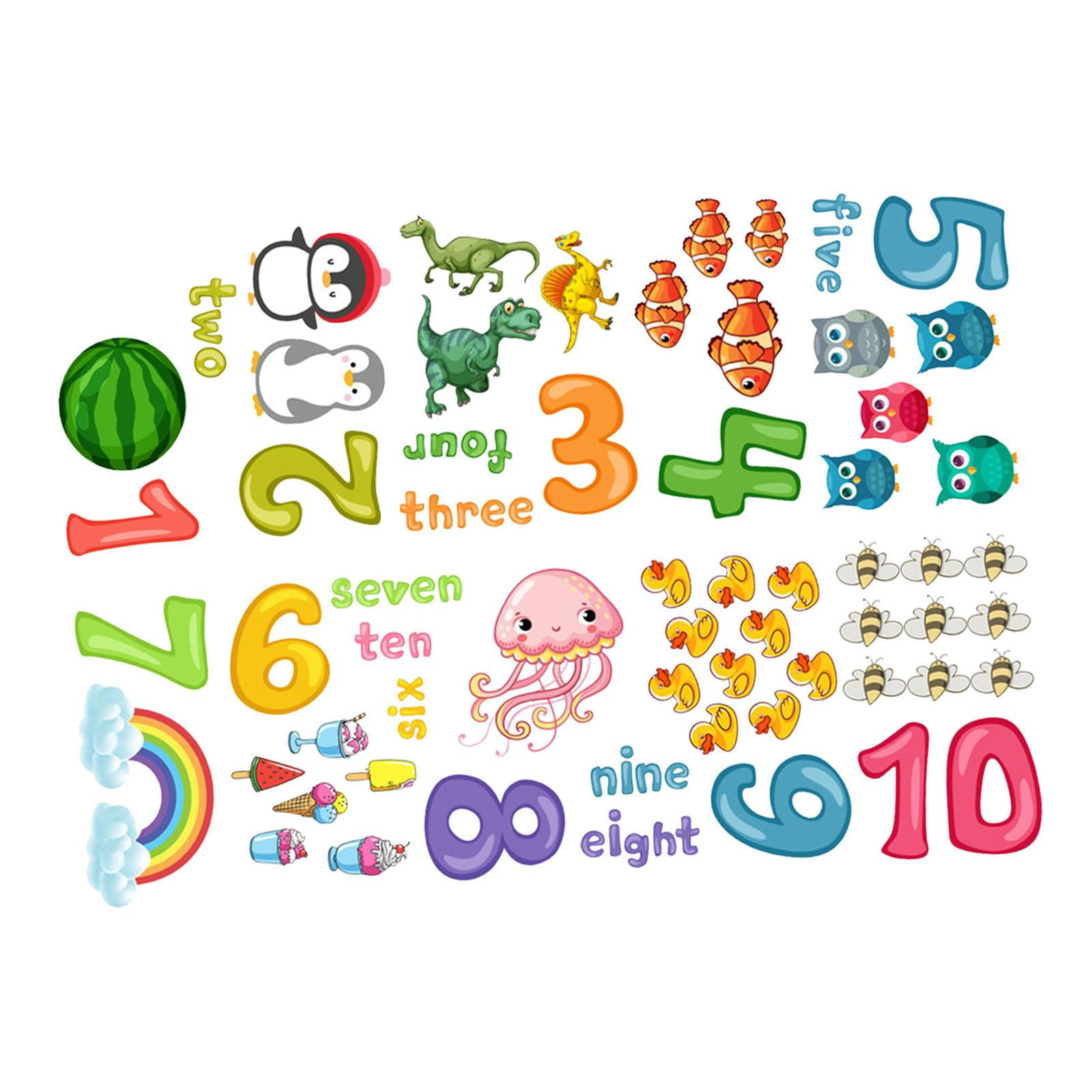 deevoka 2Pcs Numbers 1-10 Wall Stickers Early Educational for Kids ...