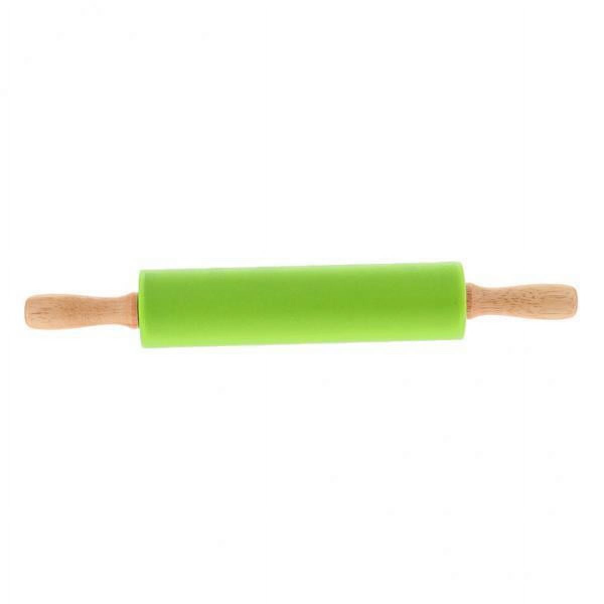 deevoka 2X Silicone Rolling Pin Pizza Rolling Dowel Roller Green ...