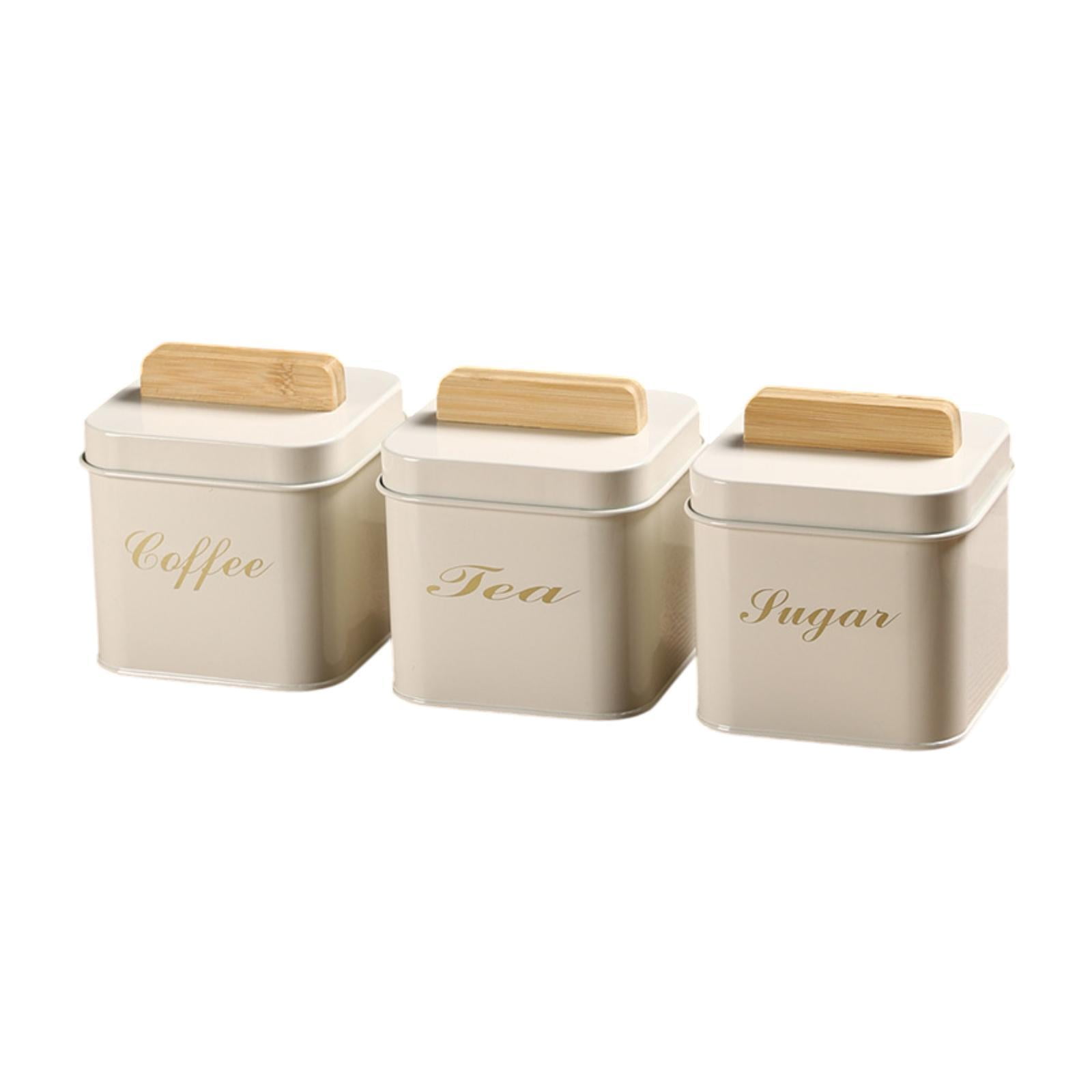 deevoka 3 Pieces Coffee Tea Sugar Containers Modern Kitchen Canisters ...