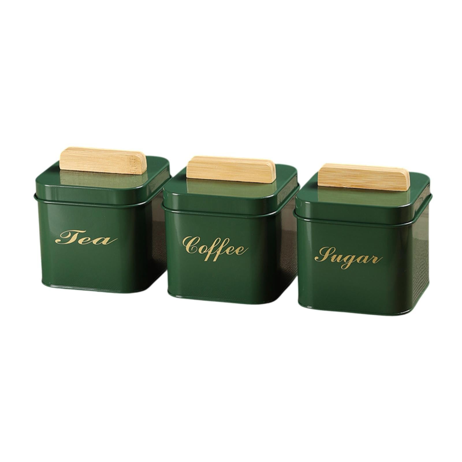 deevoka 3 Pieces Coffee Tea Sugar Containers Modern Kitchen Canisters ...