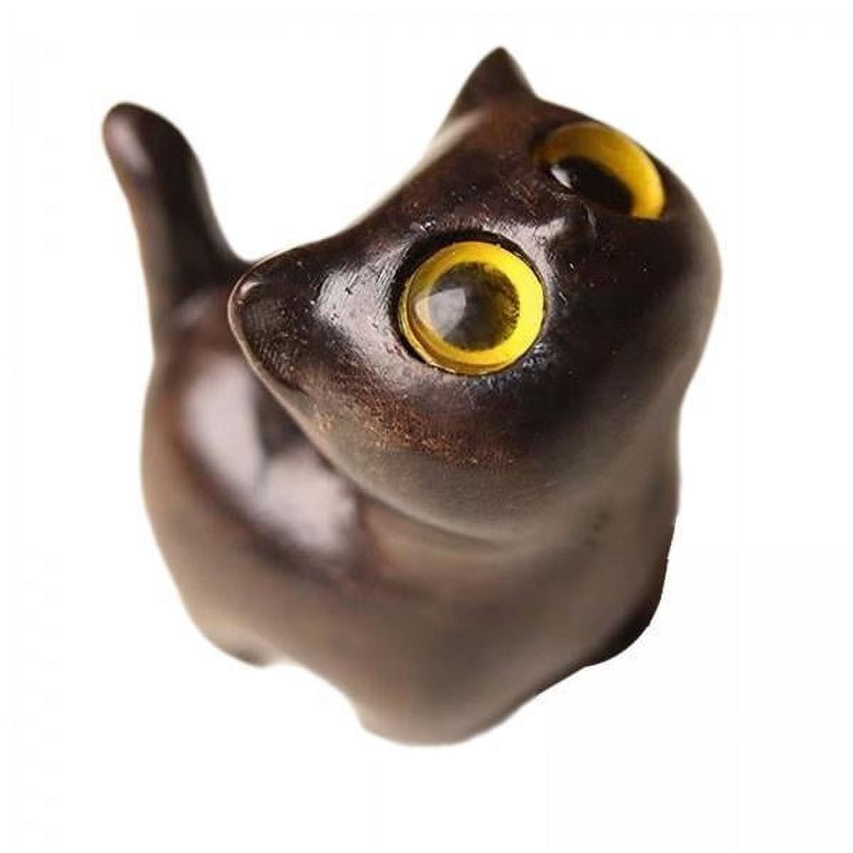 deevoka 5xWooden Figurine Collectible Decoration Cat Statue for Desk ...