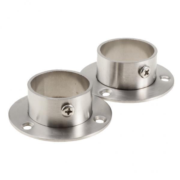 deevoka 6X Chrome Tube Pipe Rotating Wardrobe Clothes Garment Rail End ...