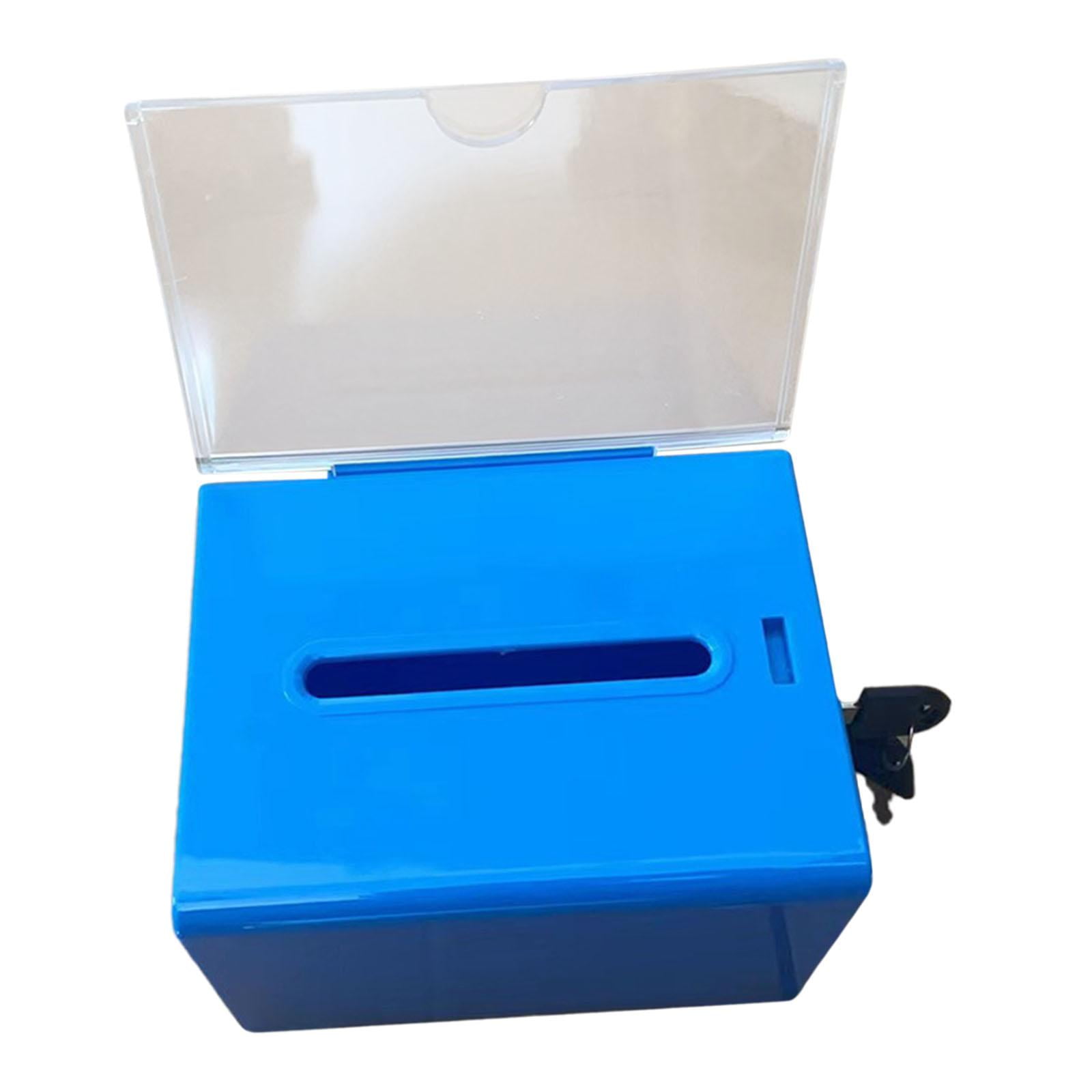 deevoka Acrylic Donation Box with Lock Storage Container Charity Raffle ...