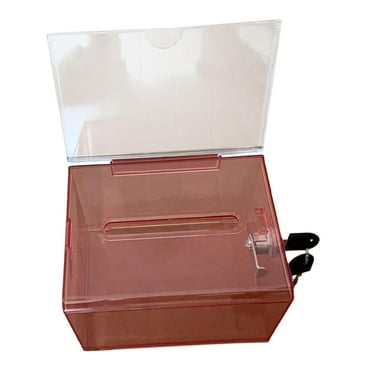 Lockable Wooden Suggestion Box with Keys, 50 Cards, Side Slot (7.5 x 7. ...
