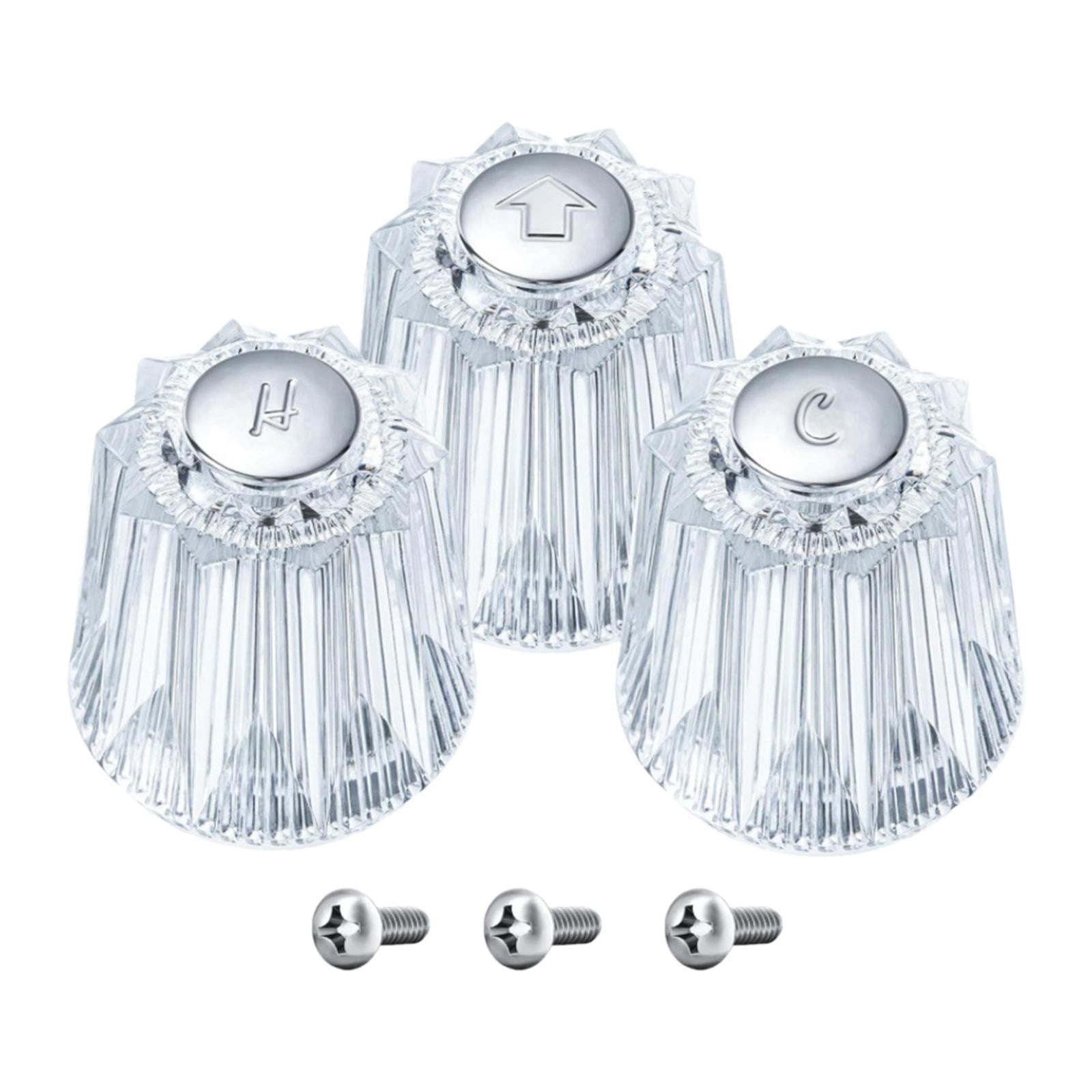 deevoka Acrylic Shower Knob Shower Handle Crown Clear Temperature ...