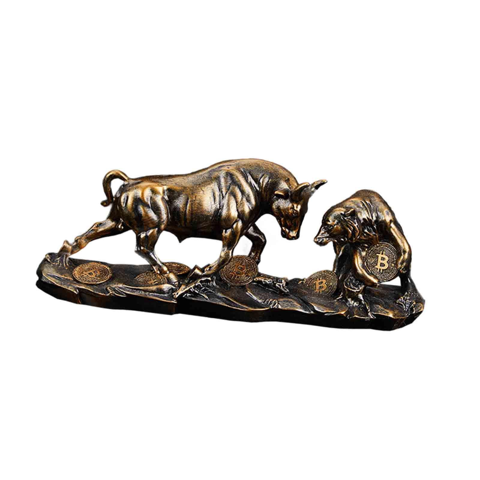 deevoka Animal Sculpture Decor Modern Bull Statue for Desktop Shop Room ...