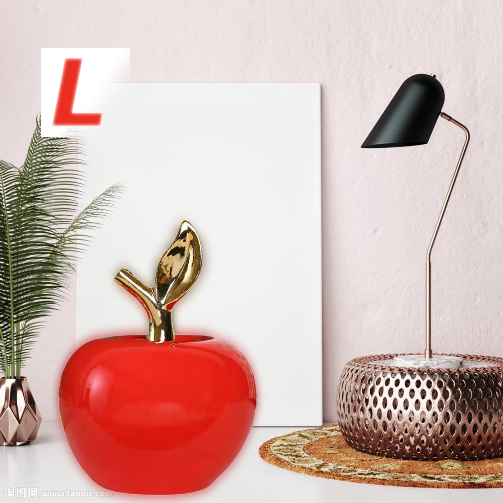 deevoka Apples Statue Artwork Modern Fruit Sculpture for Farmhouse Tea ...