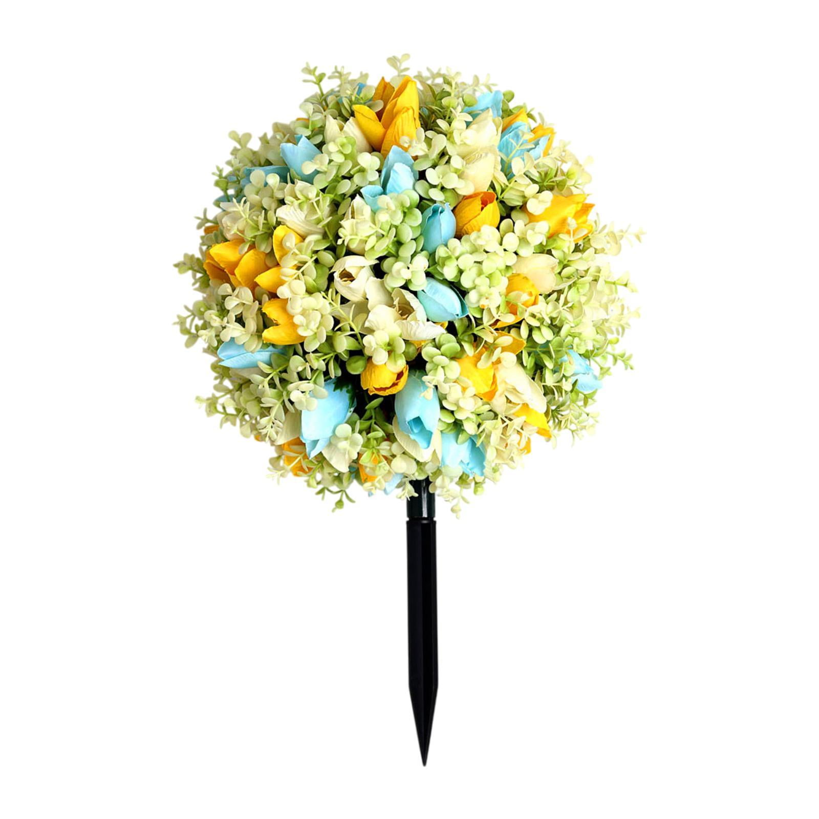 deevoka Artificial Flowers Ball Bush Backyard Decorations Garden Faux ...