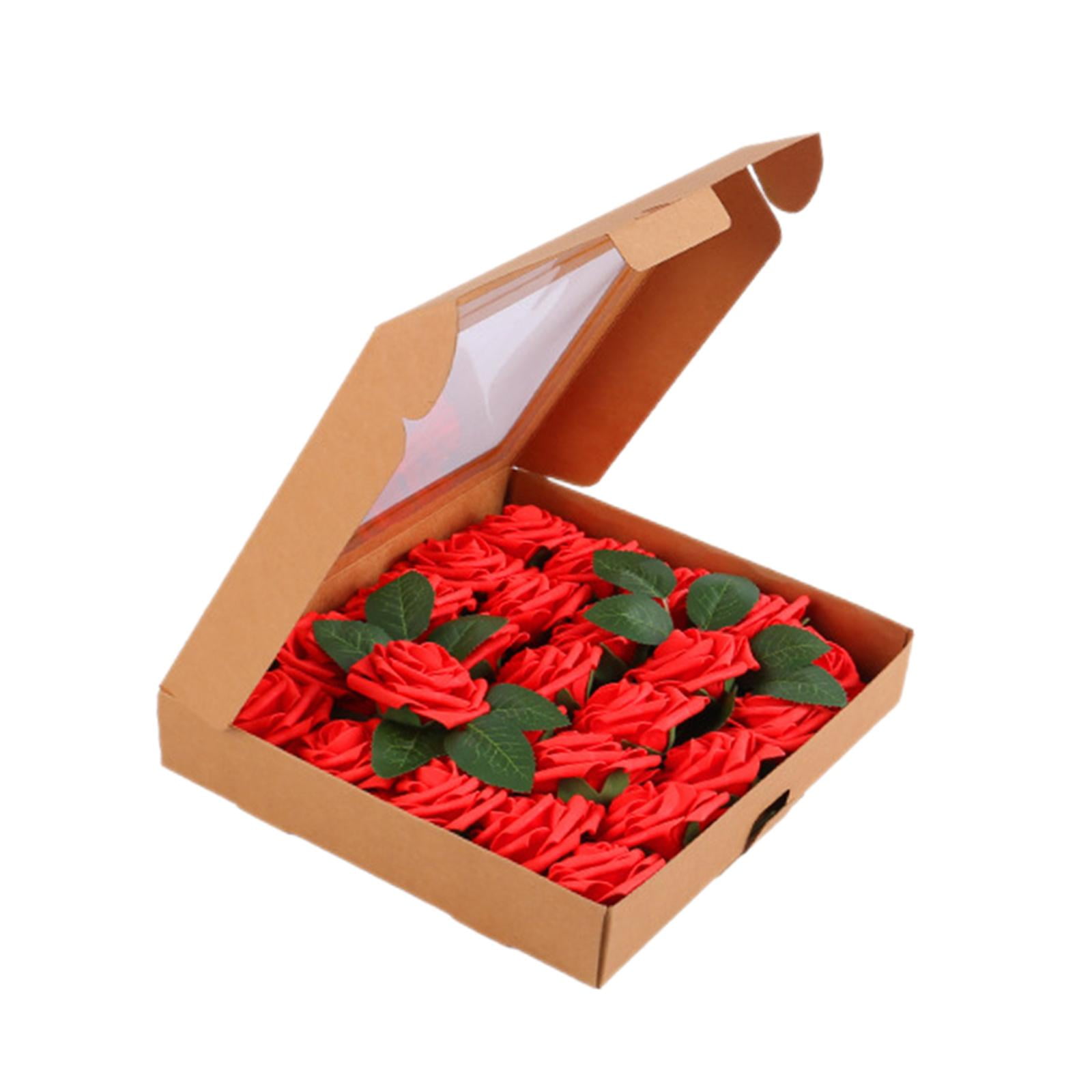 deevoka Artificial Rose Box Vivid Silk Flowers for Wedding Birthday ...