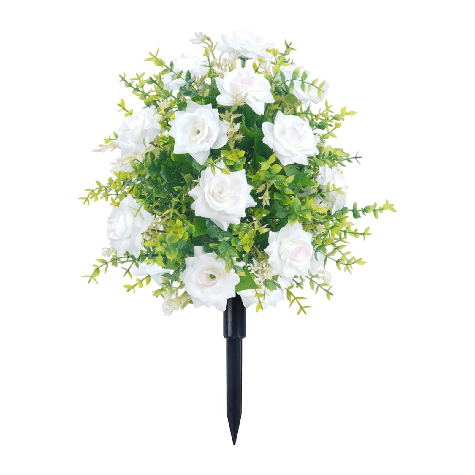 deevoka Artificial Rose Flower Memorial Flower with Ground Spikes ...