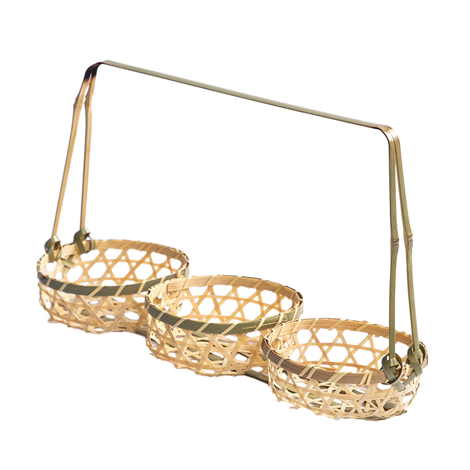 deevoka Bamboo Food Serving Basket Bamboo Snack Stand Bread Basket for ...