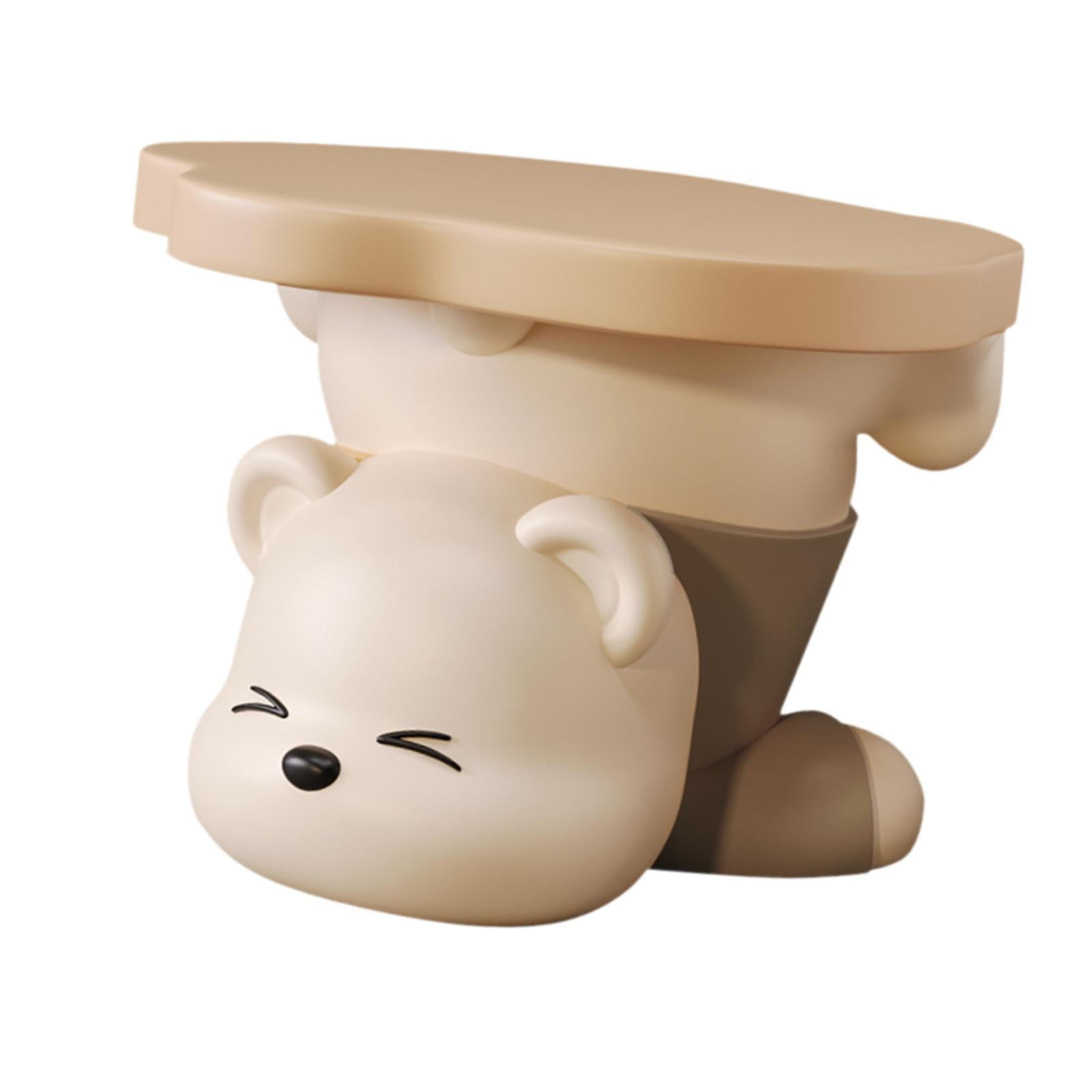 deevoka Bear Statue Shoe Changing Stool Decor Sofa Side Table for ...