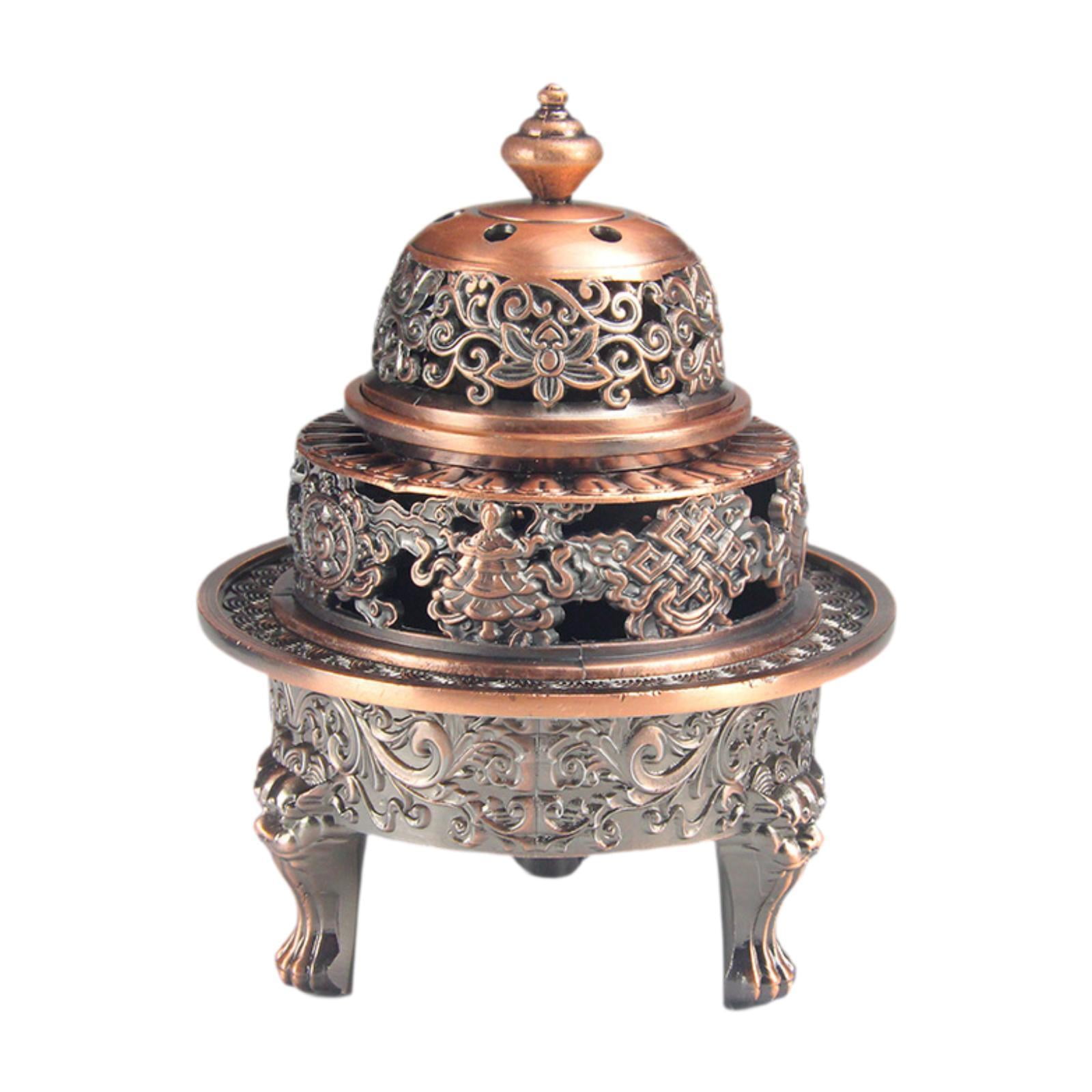 deevoka Burner Alloy Decor Antique Censer for Tabletop Tea Room Bronze ...