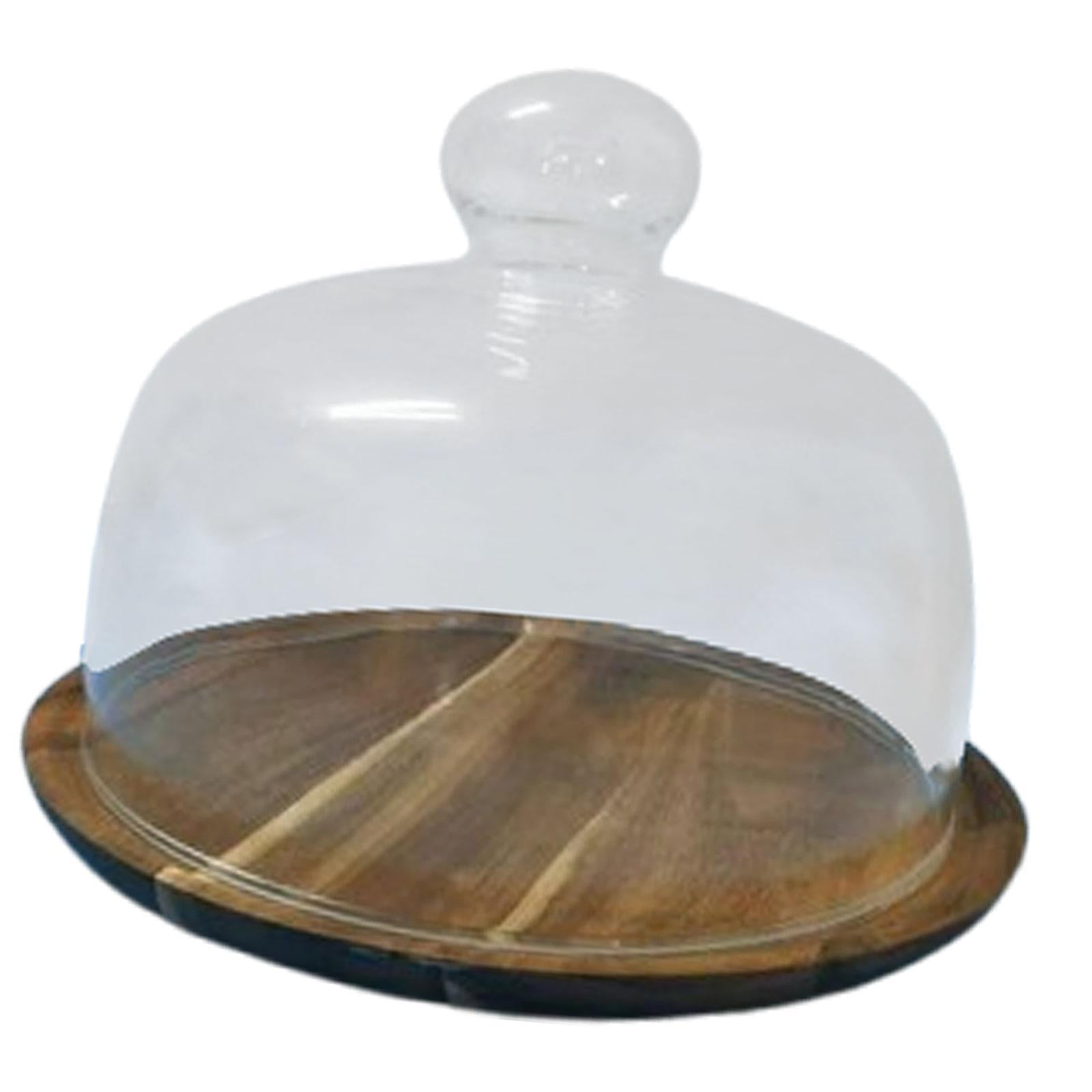 deevoka Cake Stand with Glass Dome Server Tray Appetizer Plate Cake ...