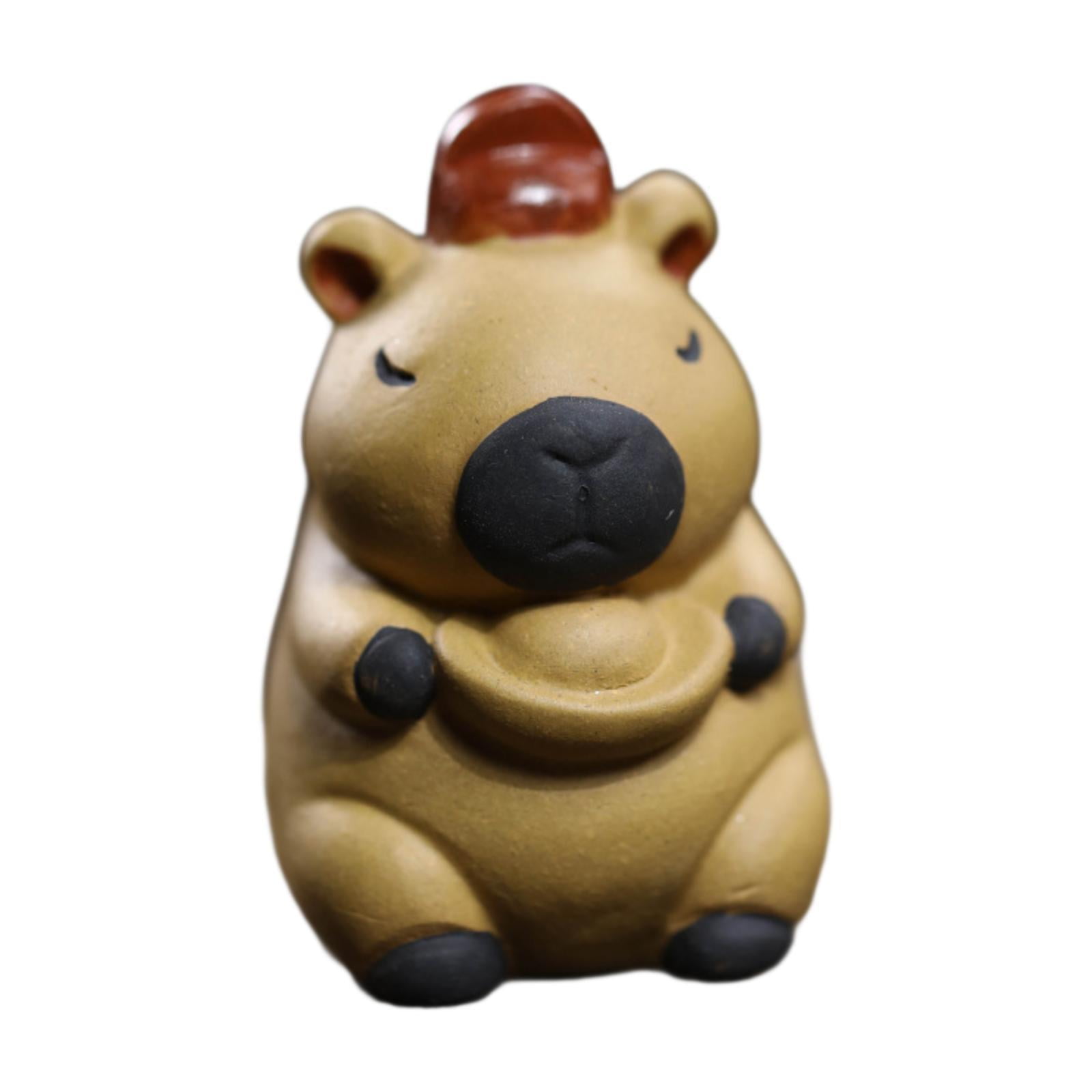 deevoka Capybara Mini Statue Tea Pet Animal Sculpture for Bookshelf ...