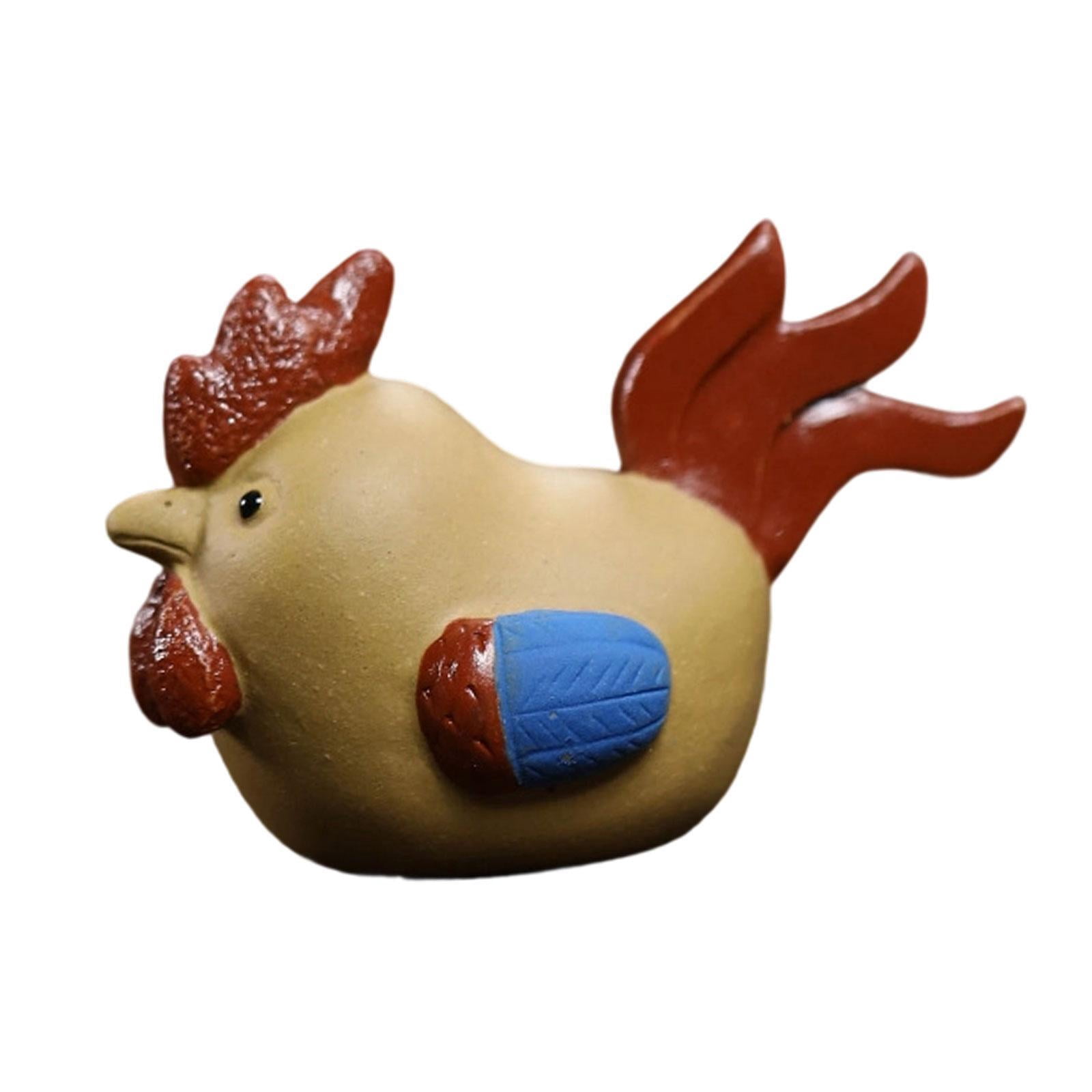 deevoka Chicken Statue Chinese Craft Purple Clay Tea Pet for Office ...