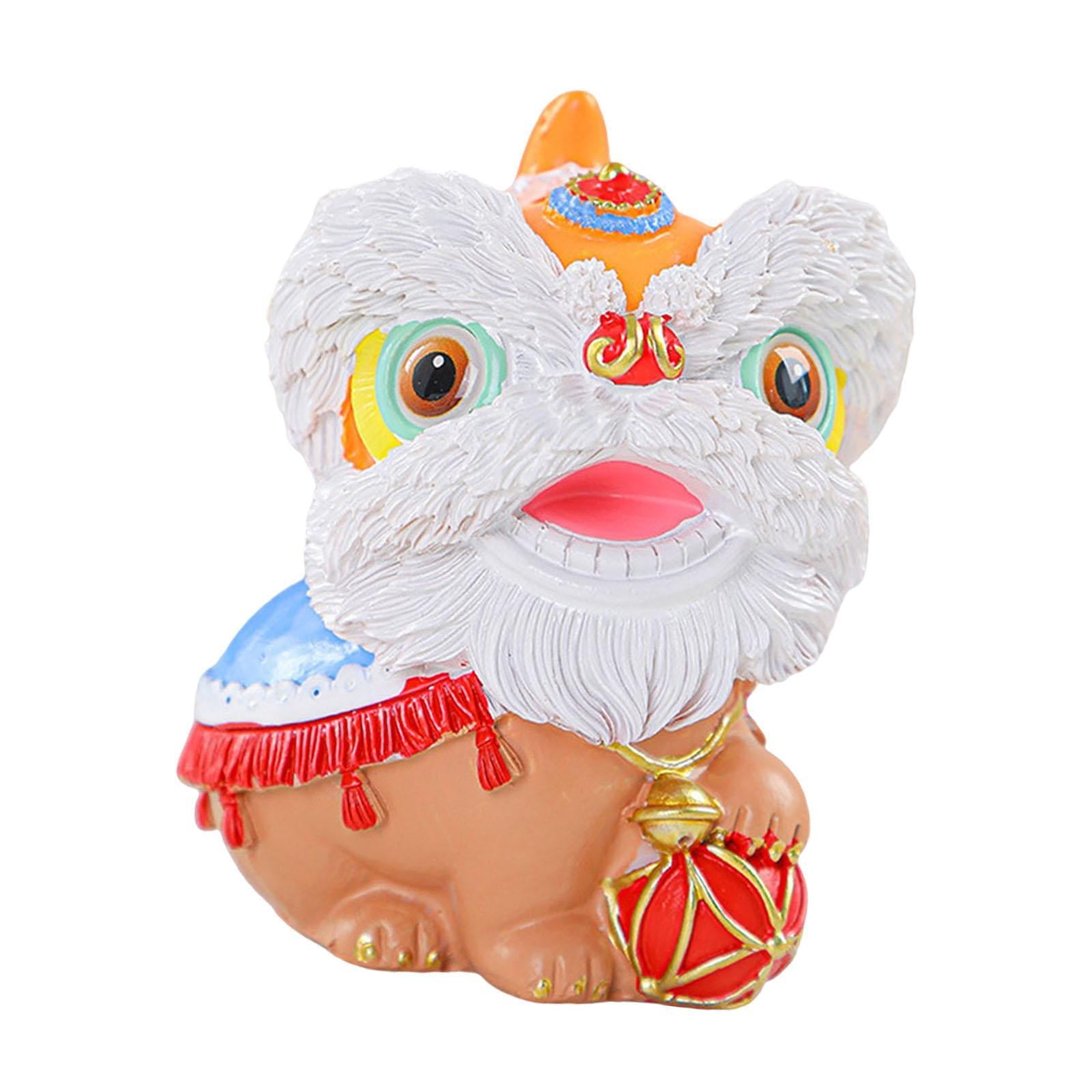 deevoka Chinese Lion Dance Statue Craft Animal Figurine for Home Living ...