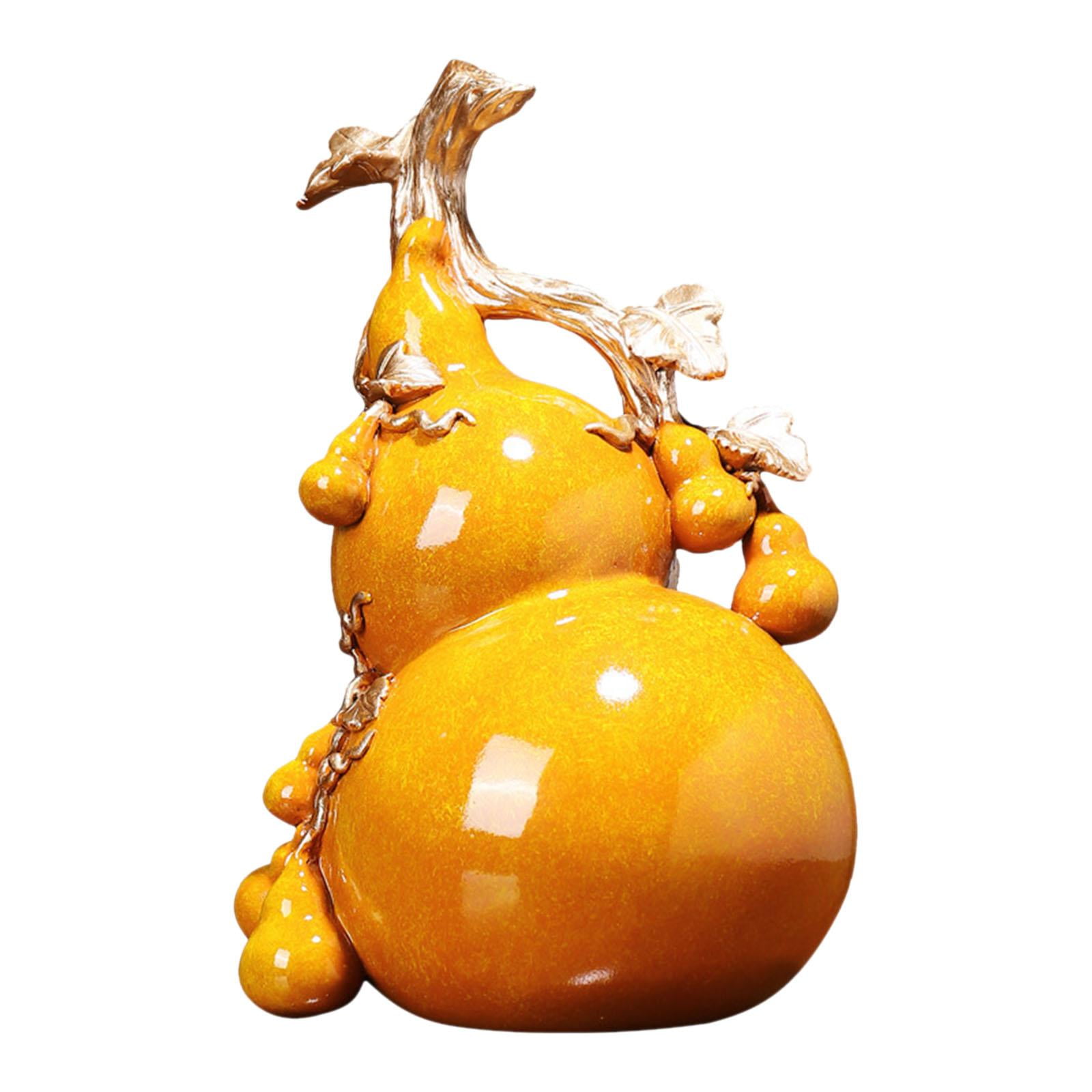 deevoka Chinese Resin Pumpkin Statue Feng Shui Crafts HU Lu Figure ...