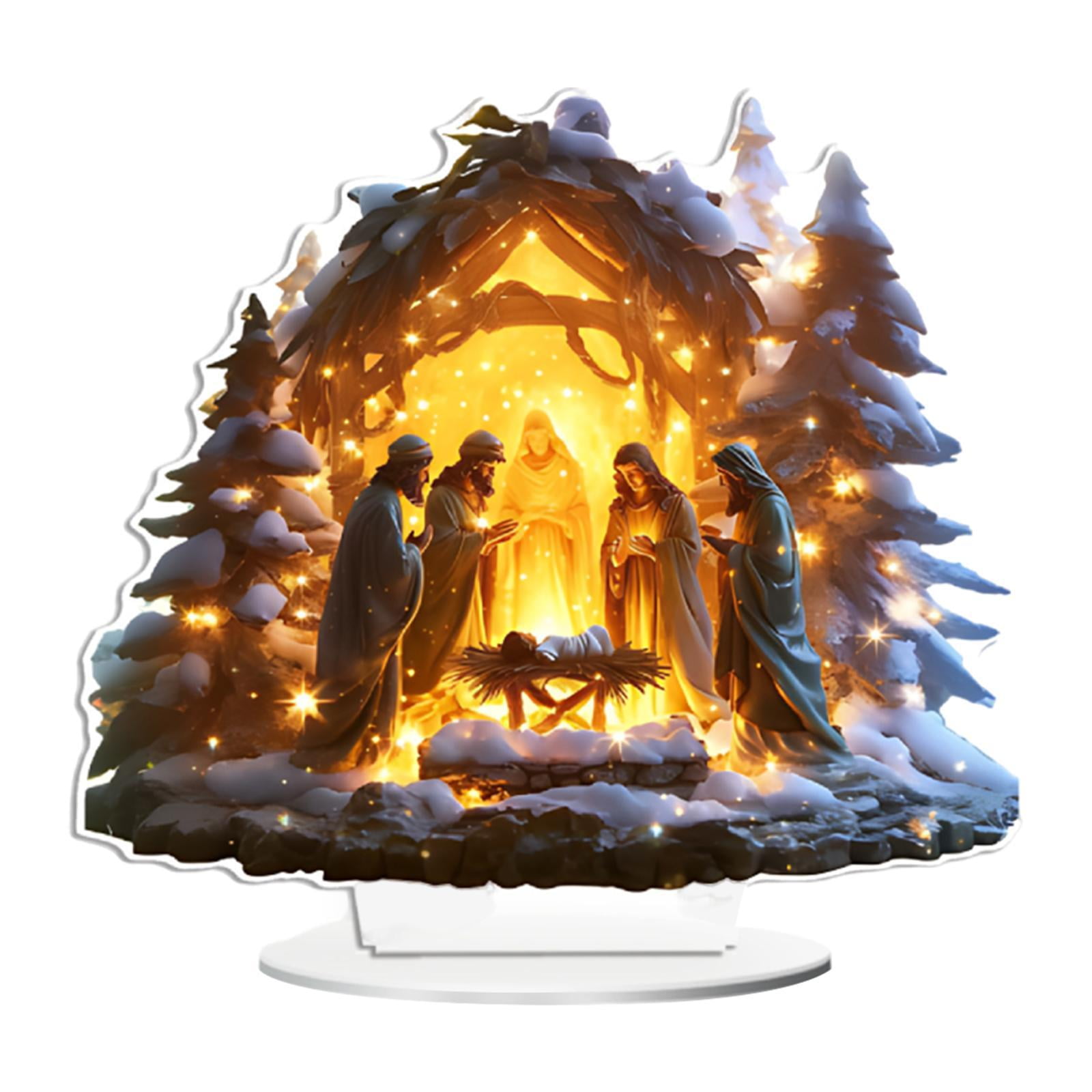deevoka Christmas Nativity Scene Figurine Table Ornament,Collectible ...