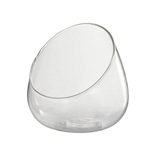 deevoka Clear Slant Cut Bowl Glass Vase Air Plant Terrarium for ...