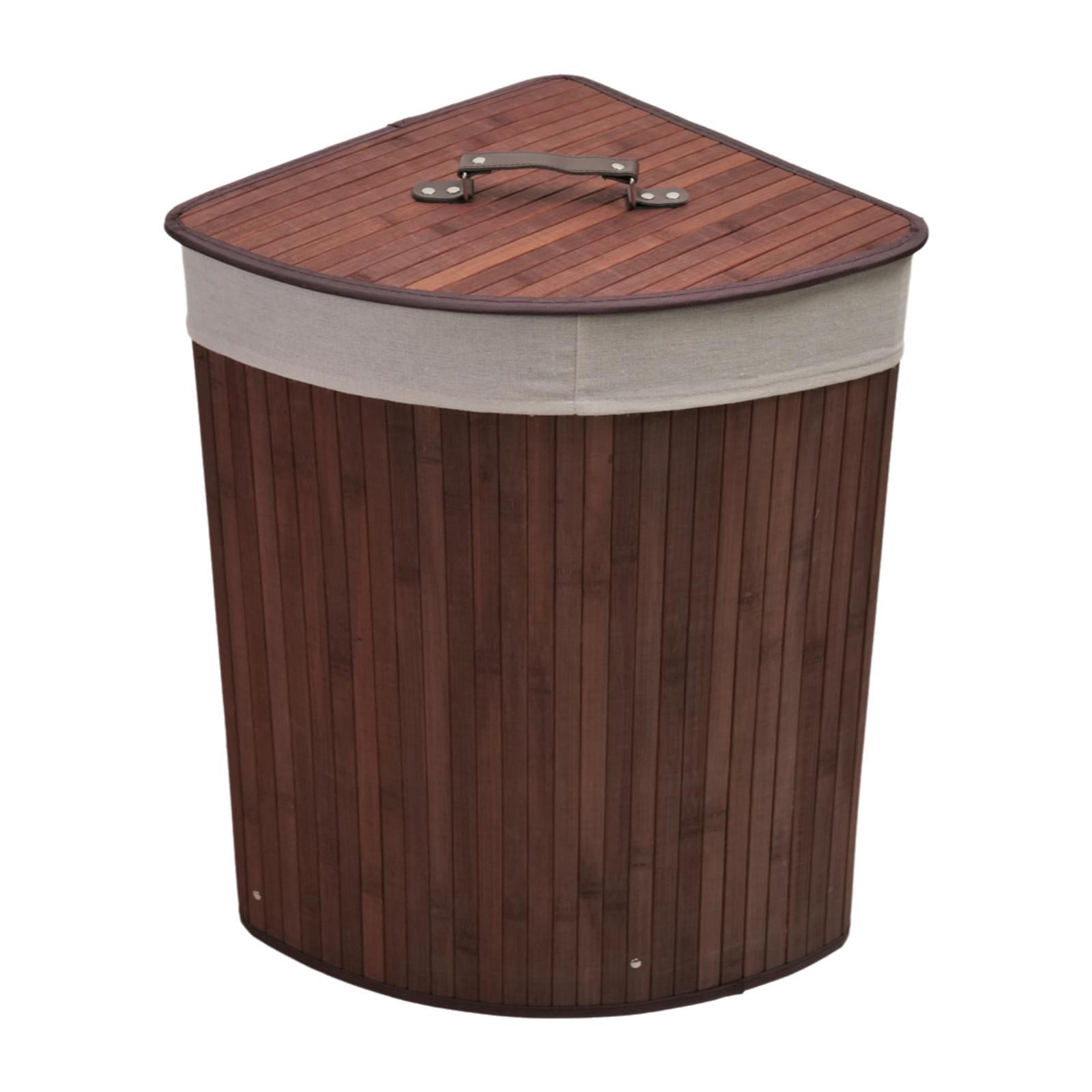deevoka Corner Bamboo Laundry Basket Washing Clothes Basket for Closet ...