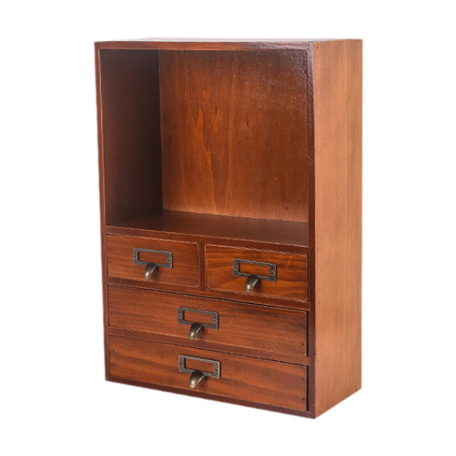 deevoka Countertop Cabinet Vintage Tabletop Organizer with Drawer ...