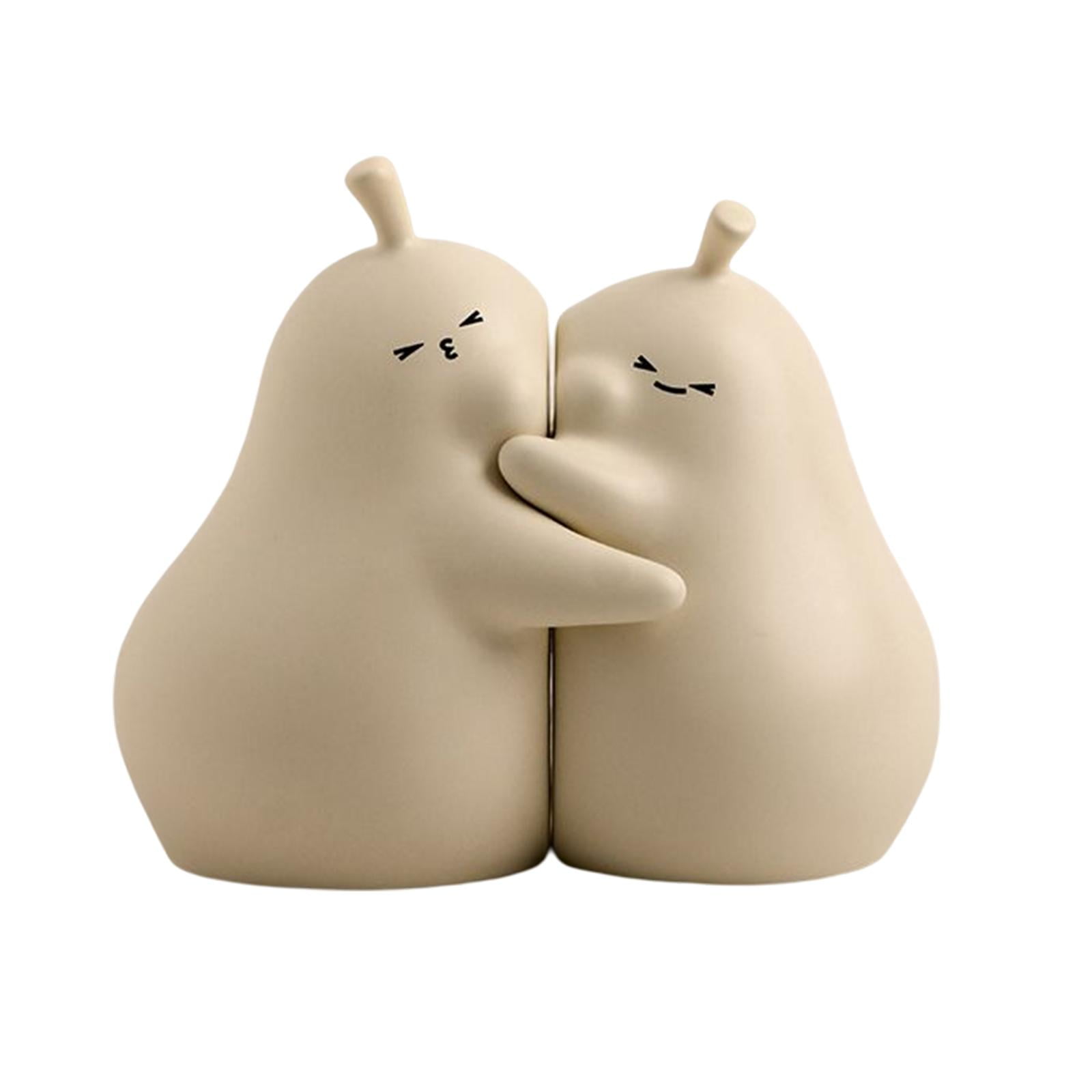 deevoka Cute Hugging Pear Book Stand Ceramic Bookend Birthday Gift for ...