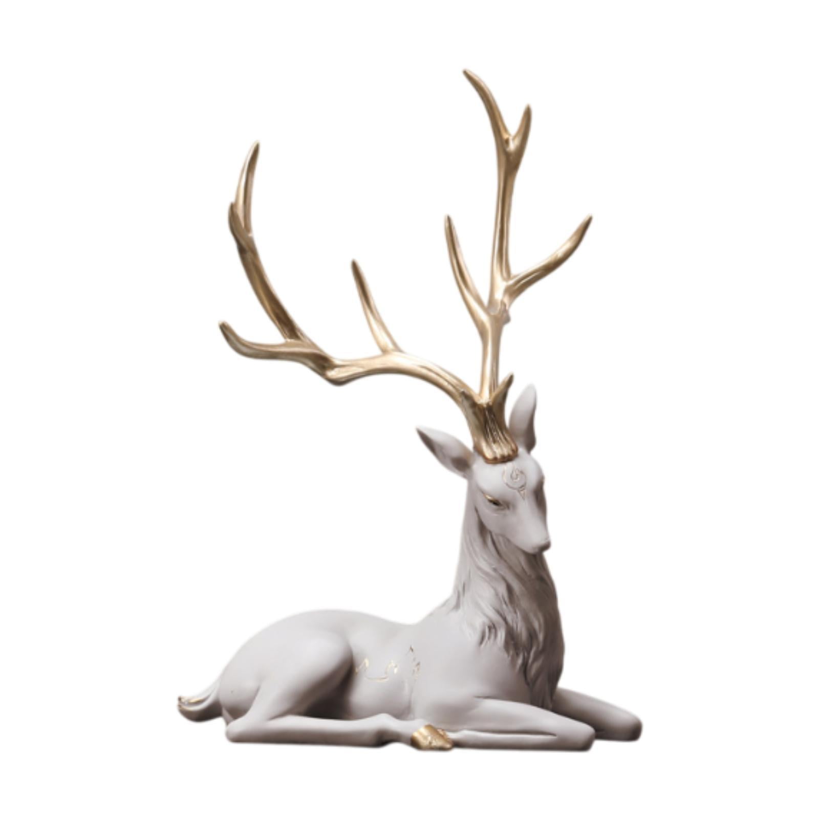 deevoka Deer Statue Decorating Statuette Knick Deer Ornament for Indoor ...