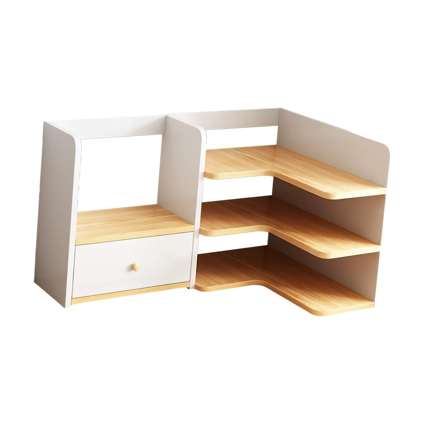 deevoka Desktop Corner Bookshelf Countertop Organizer Multipurpose 3 ...