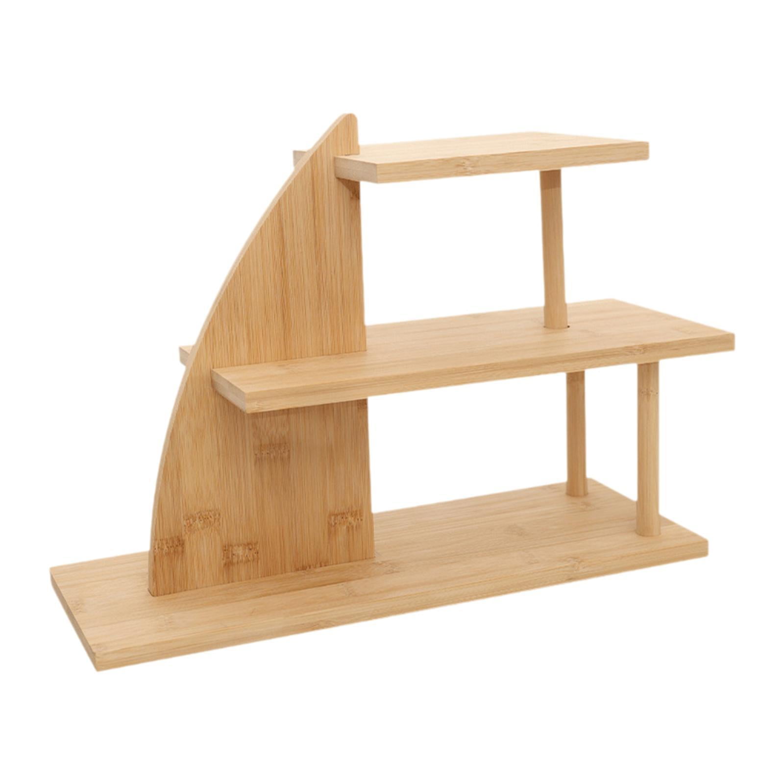 deevoka Desktop Storage Rack Wood Modern Tabletop Organizer for Figures ...