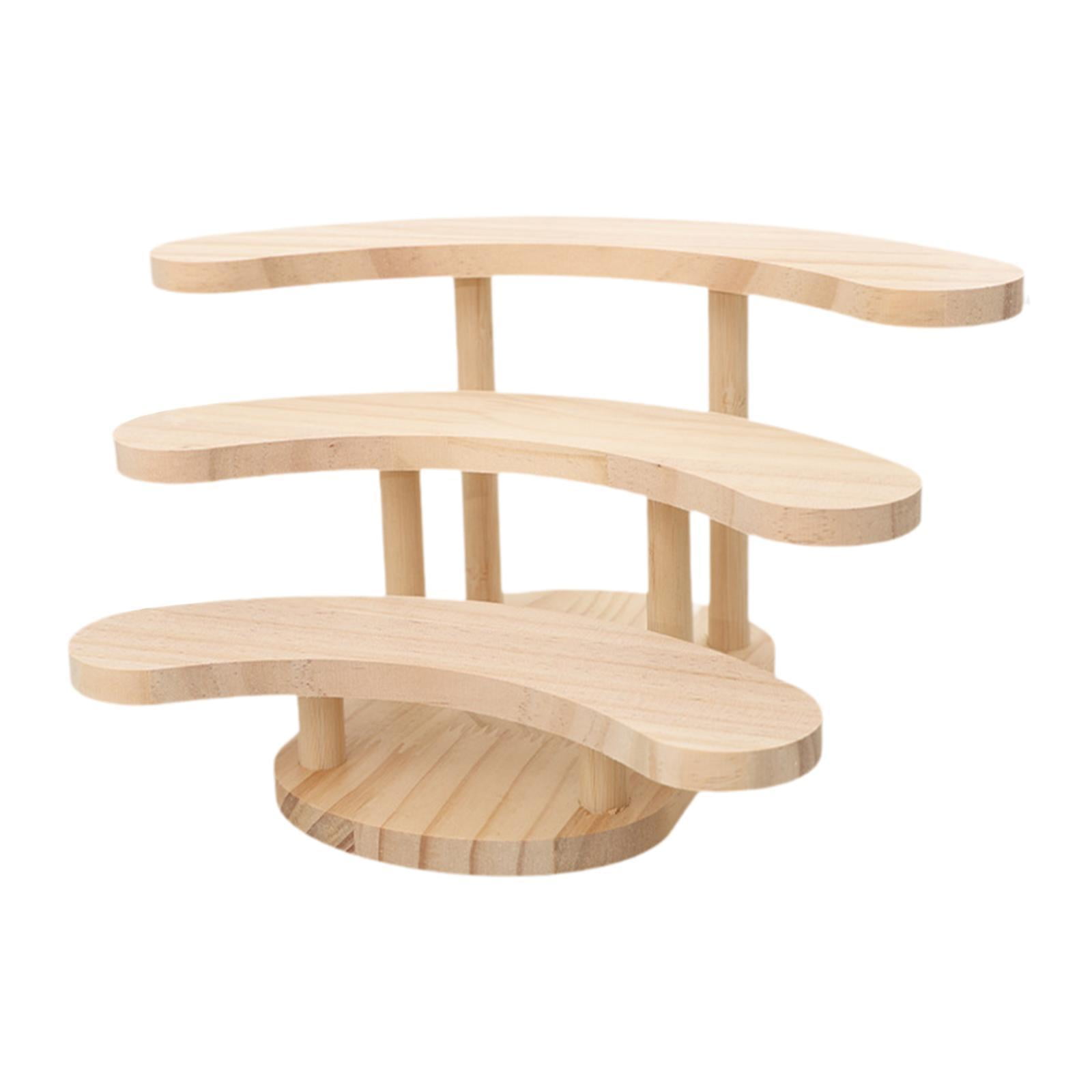 deevoka Desktop Storage Rack Wood Modern Tabletop Organizer for Figures ...