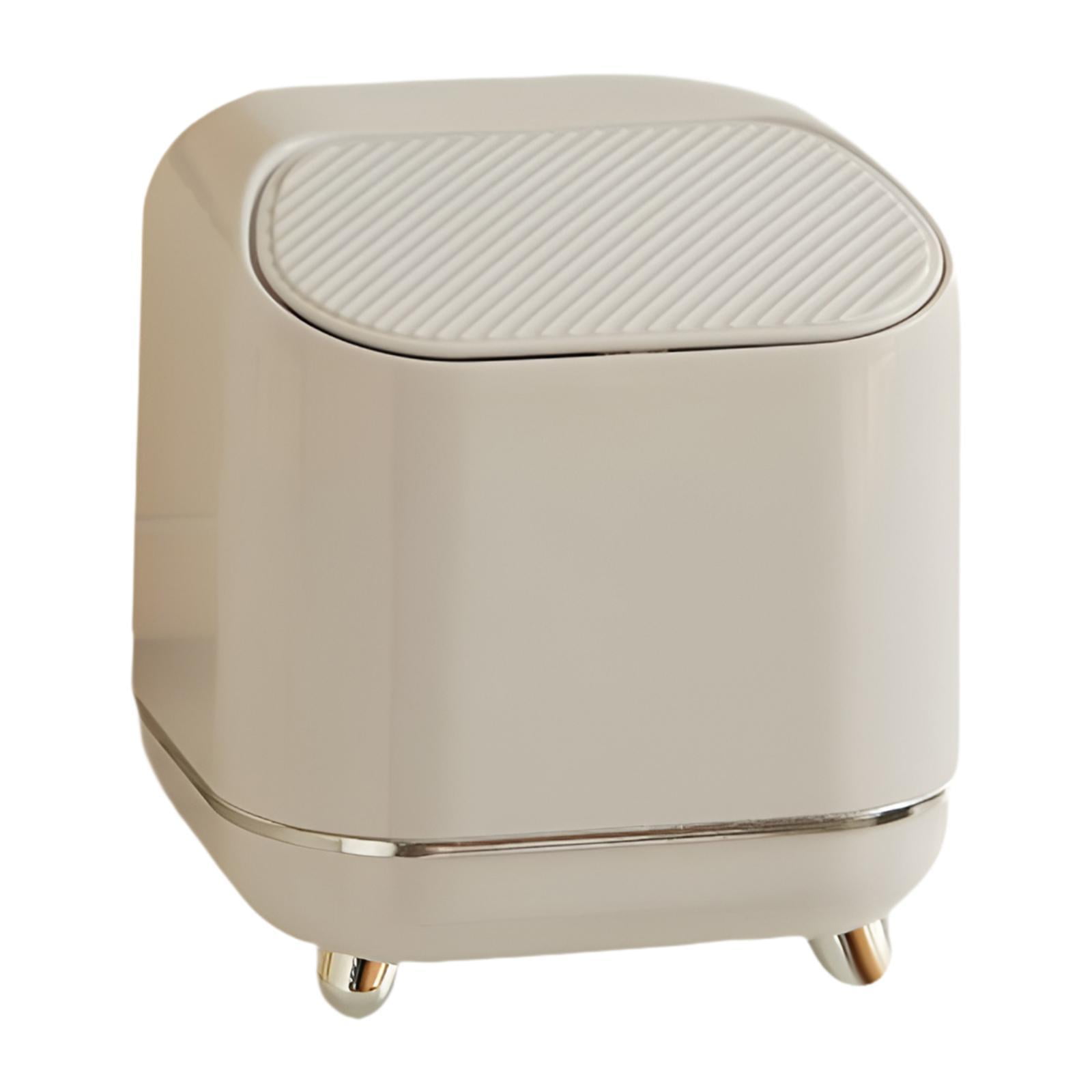 deevoka Desktop Trash Can with Lid Dustbin Garbage Can for Living Room ...