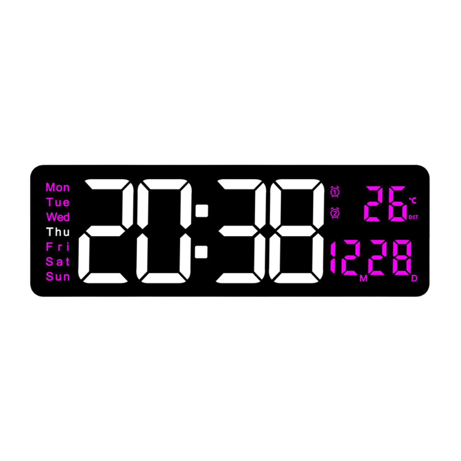deevoka Digital Wall Clock Electronic, Colorful Night Light degreeC ...