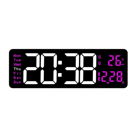 deevoka Digital Wall Clock Electronic, Colorful Night Light degreeC ...