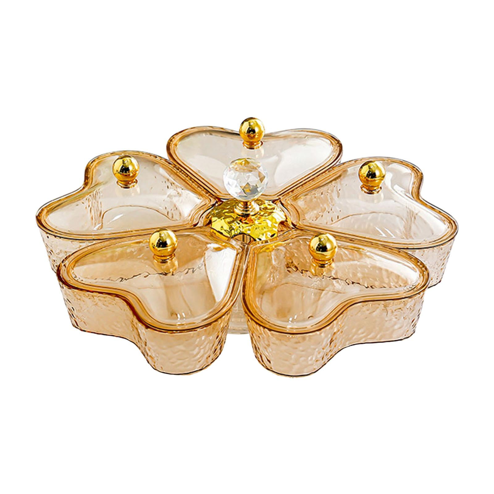 deevoka Divided Serving Dish Multipurpose 360 Degree Rotating for Candy ...