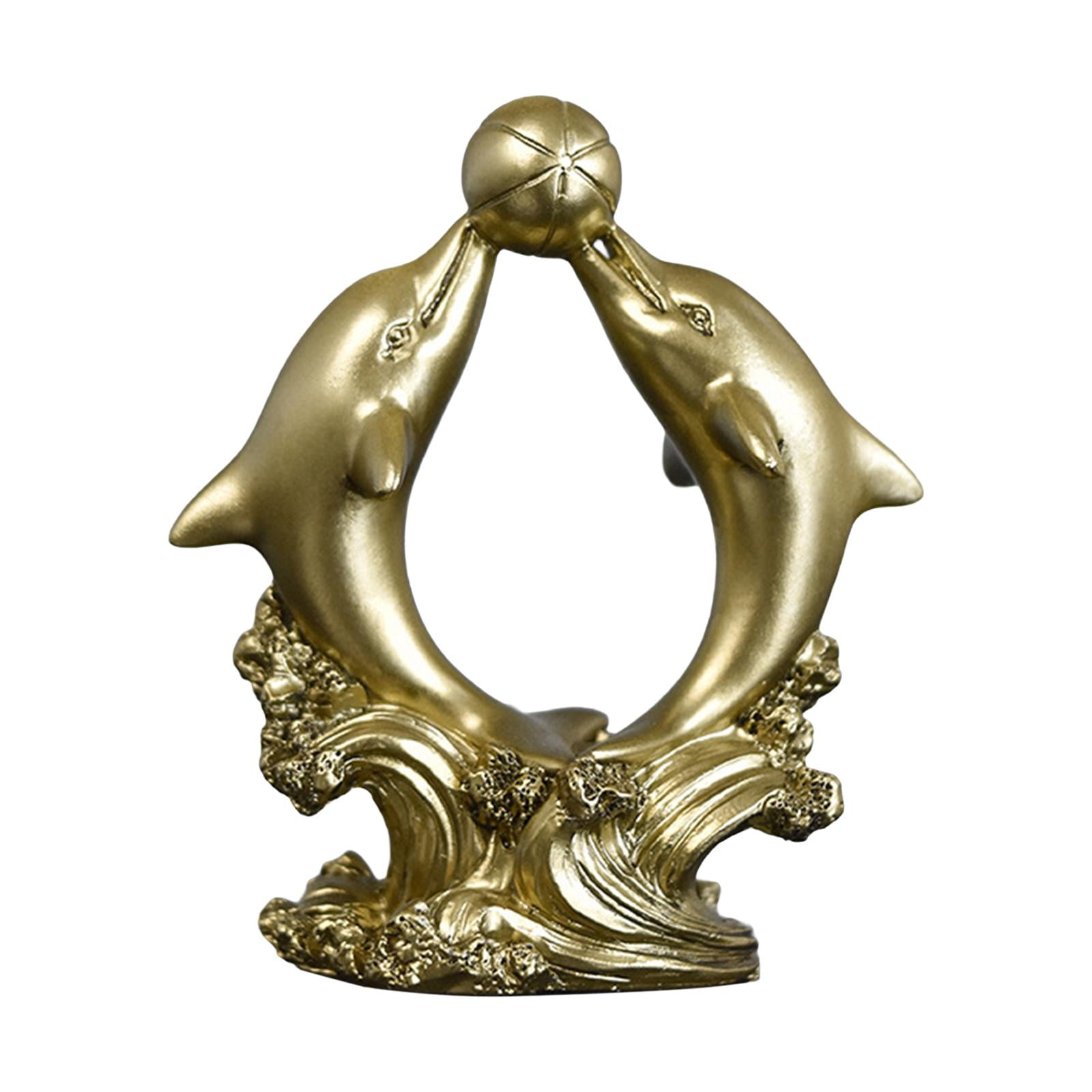 deevoka Dolphin Figurine Art Crafts Resin Sea Animal Sculpture for ...