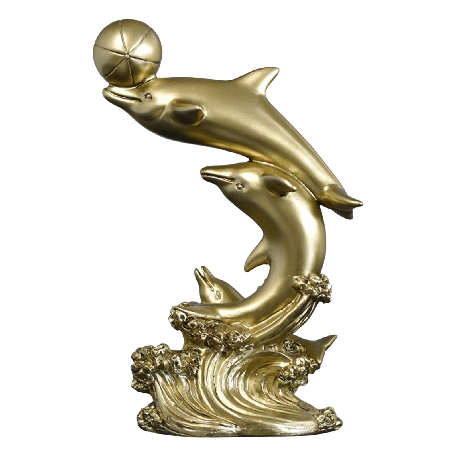 deevoka Dolphin Figurine Art Crafts Resin Sea Animal Sculpture for ...