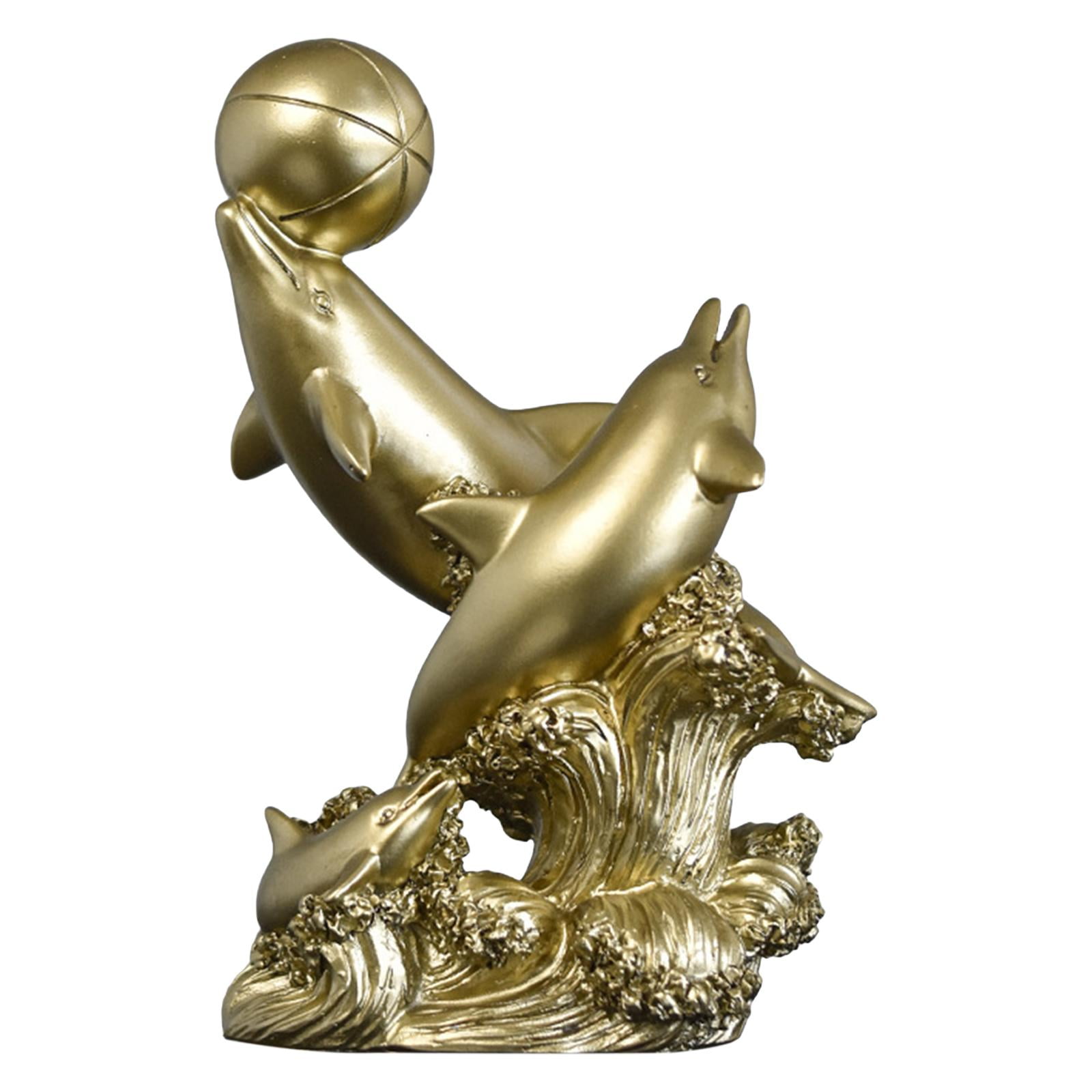 deevoka Dolphin Figurine Art Crafts Resin Sea Animal Sculpture for ...