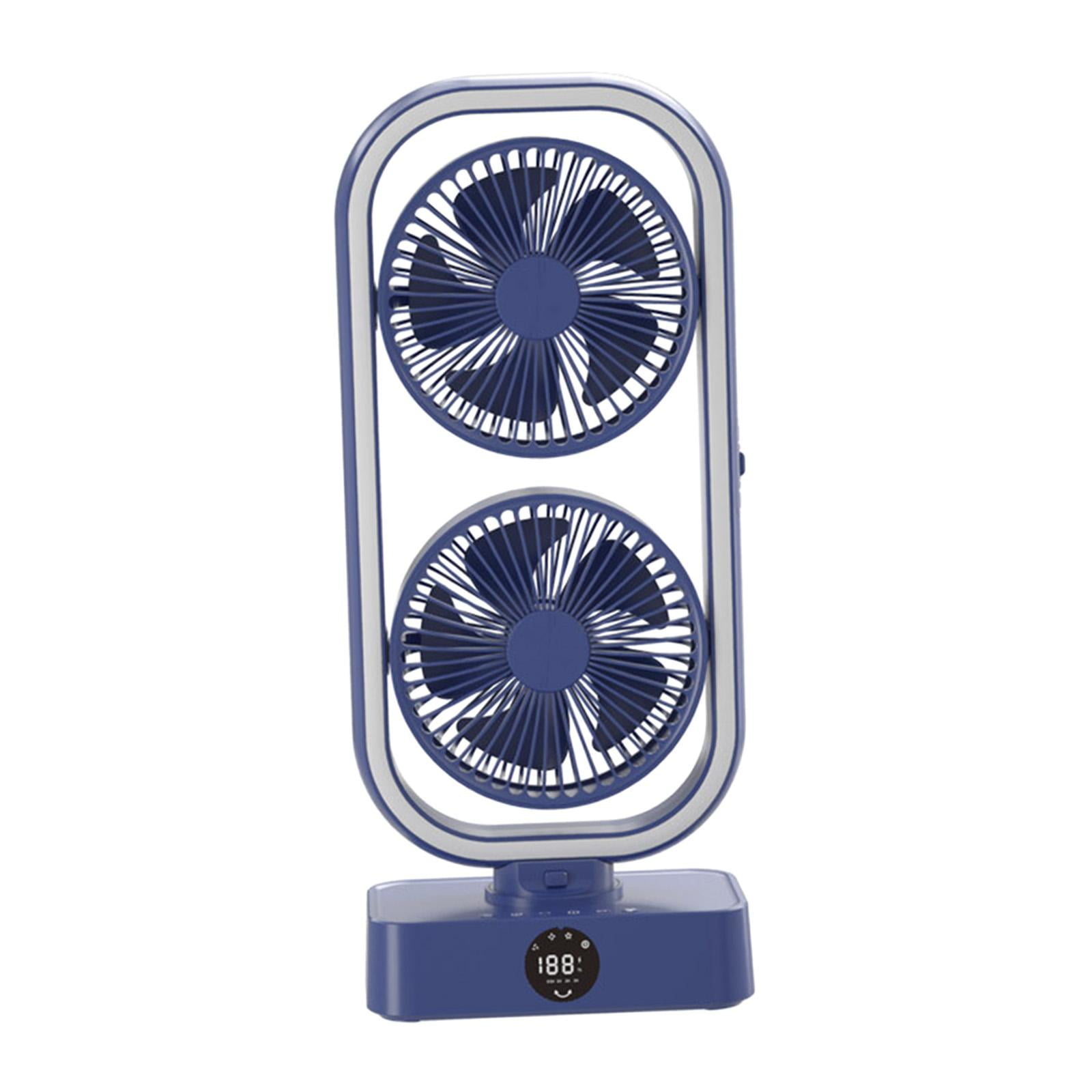 deevoka Double Head Table Fan 4 Speeds Settings USB Desk Fan for Home ...