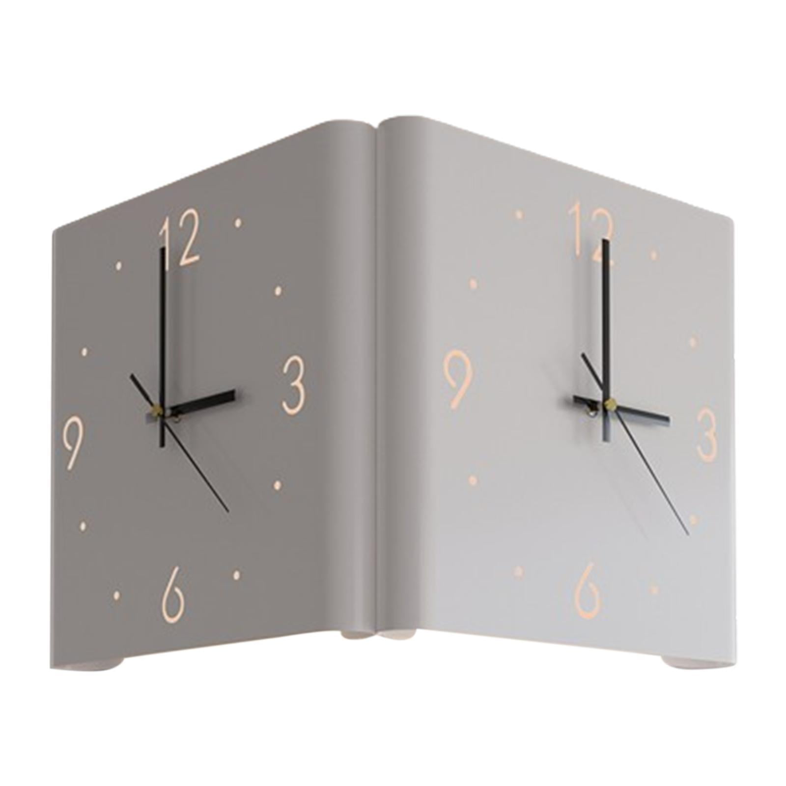 deevoka Double Sided Corner Wall Clock 2 Mode Lighting Hanging Clock ...