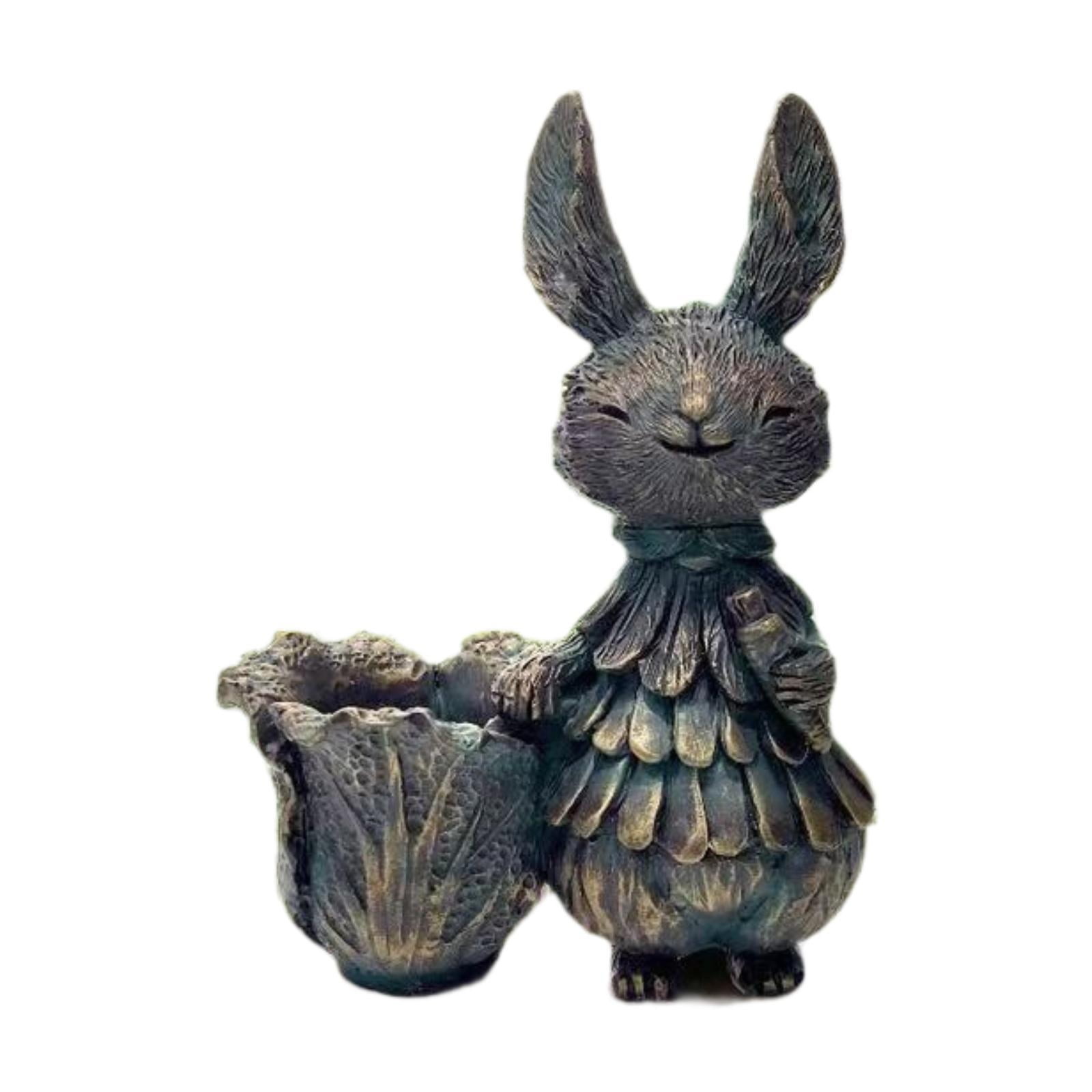 deevoka Easter Bunny Statue Flower Pot Animal Sculpture for Indoor ...