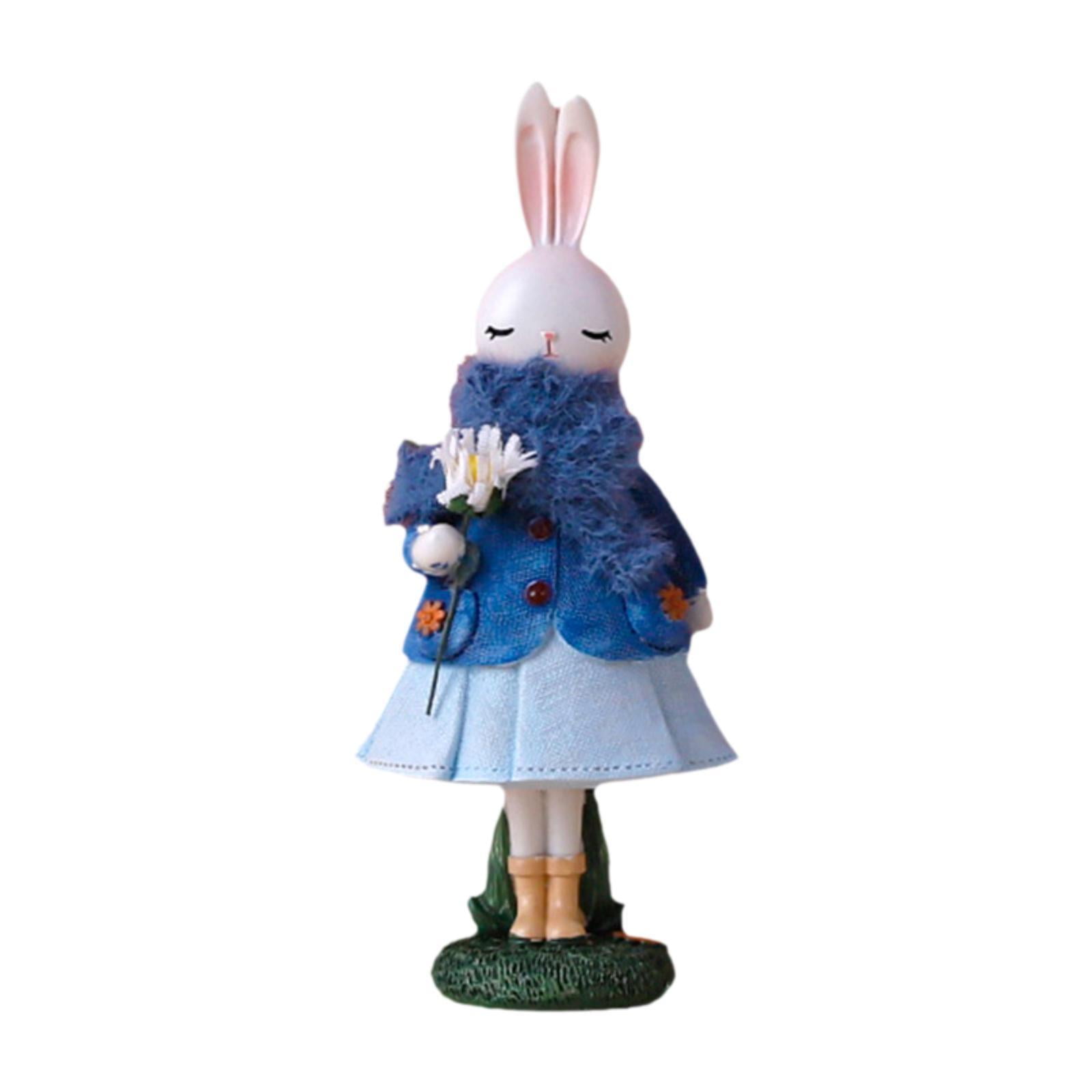 deevoka Easter Statue Animal Sculpture Bunny Figurine for Home Bookcase ...