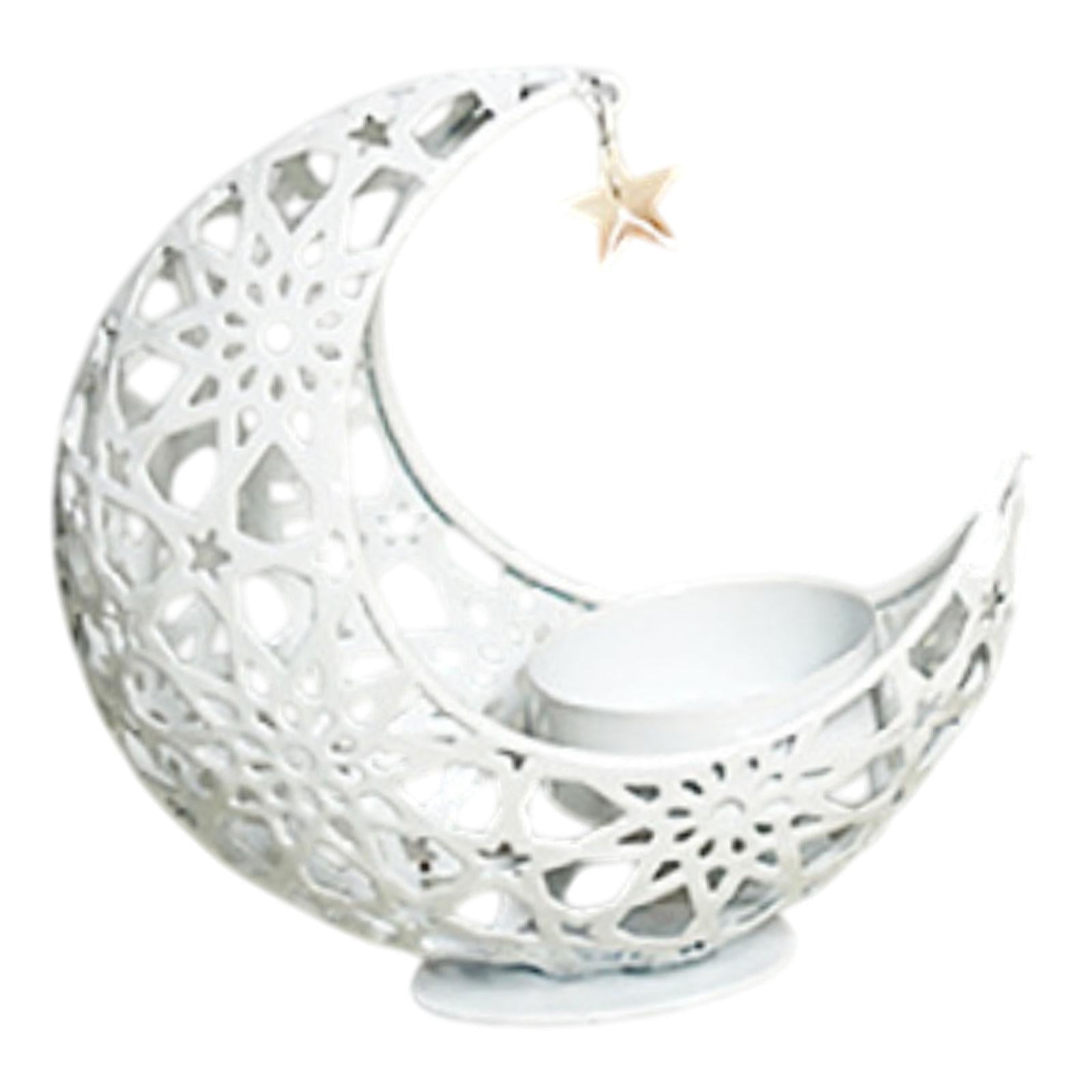 deevoka Eid Moon Shape Tea Light Candle Holder Metal 10.8x5.4x10.8cm ...